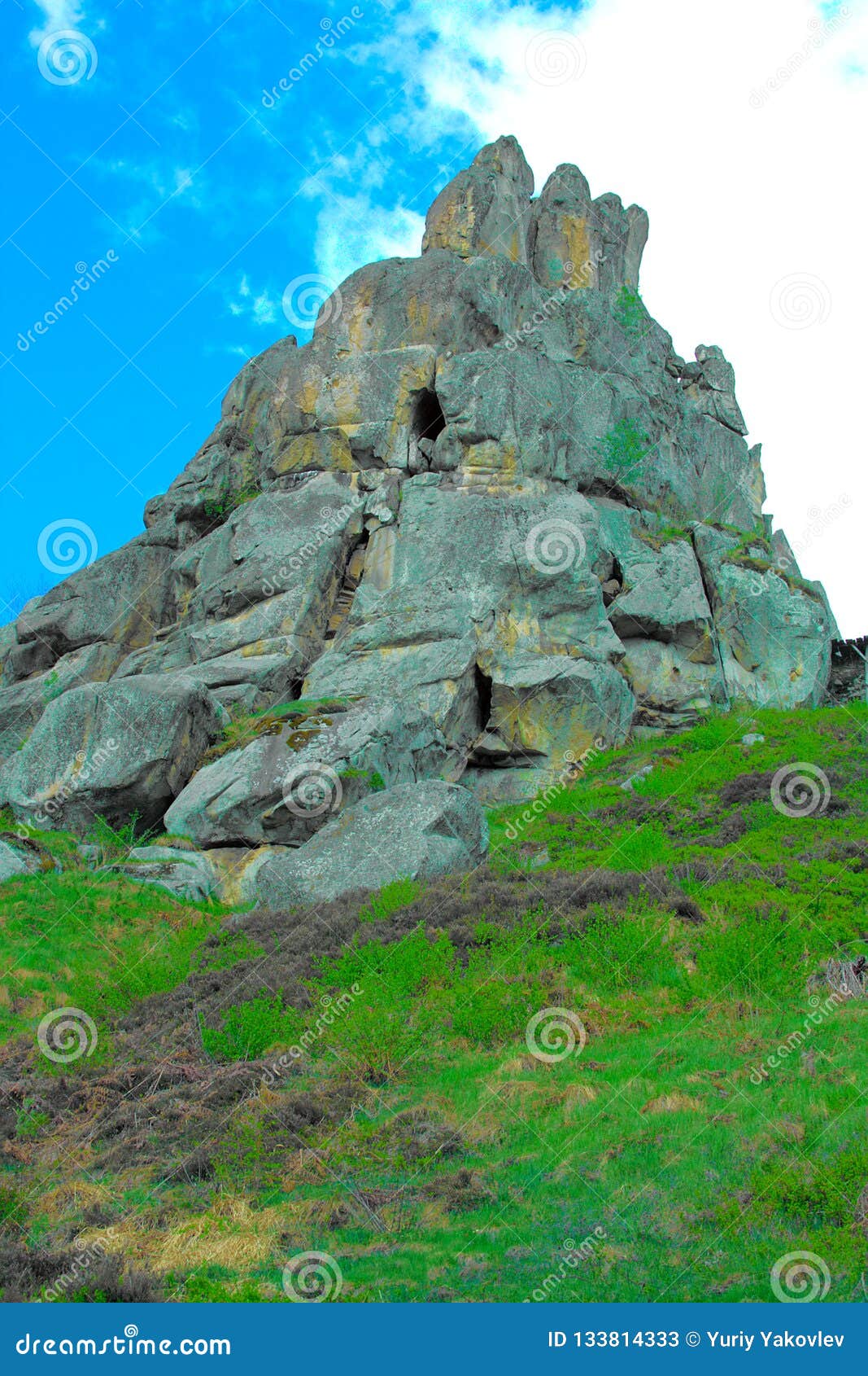 Rock Ruins of an Old Fortress Stock Image - Image of cloud, climbing ...
