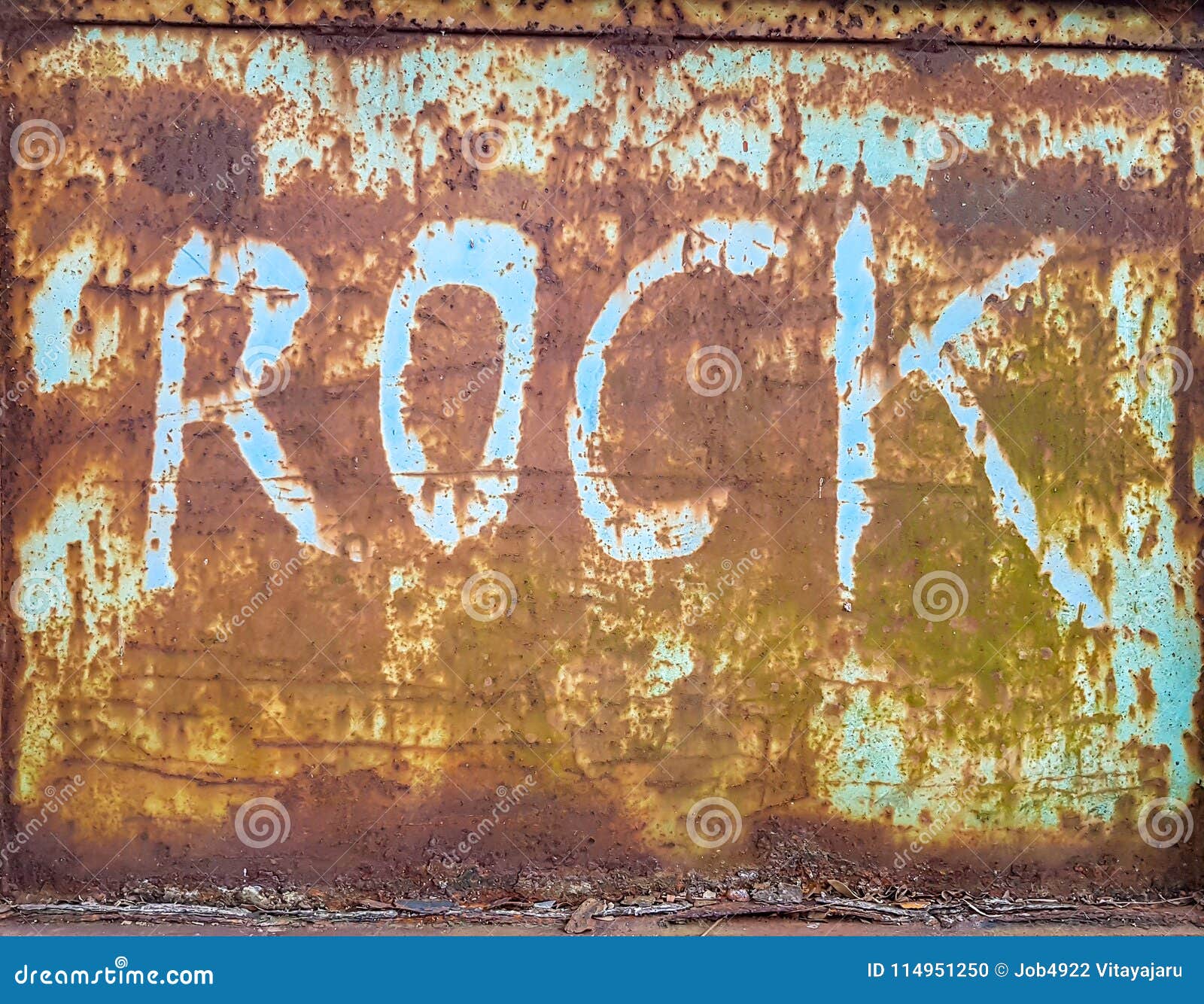 Rock on the rust stock photo. Image of corrosion, metal - 114951250