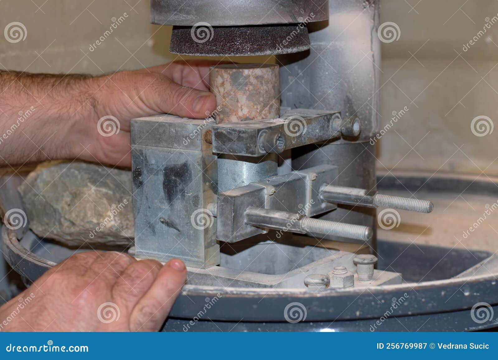 Rock sample in laboratory stock image. Image of aggregate - 256769987
