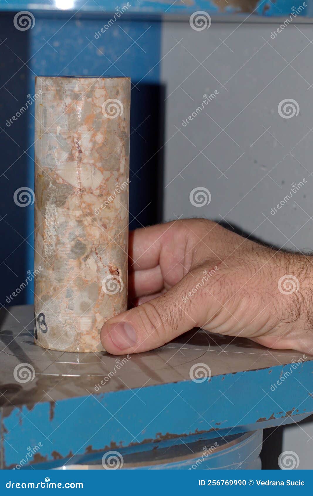 Rock sample in laboratory stock photo. Image of core - 256769990