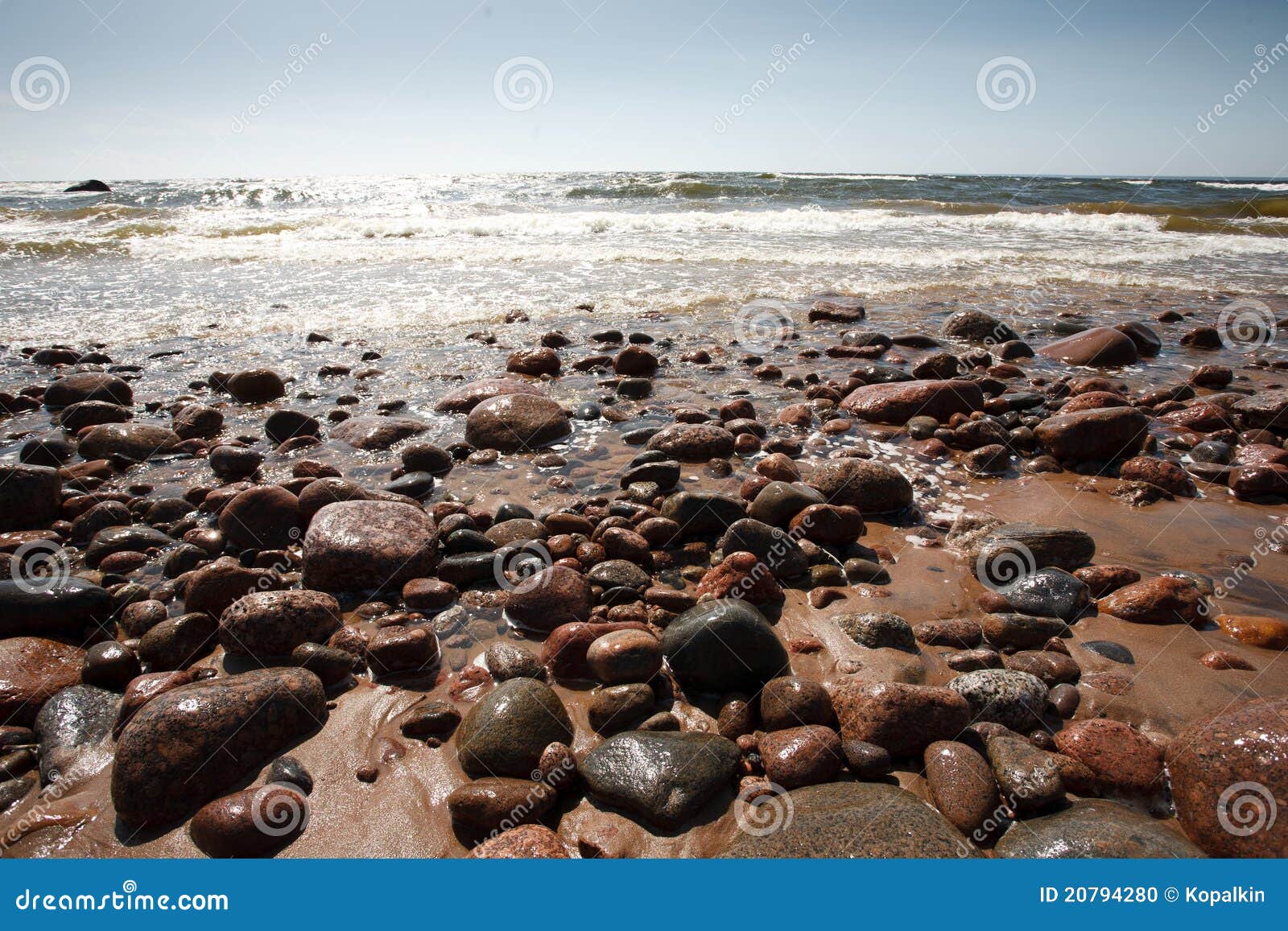 Rock and sand beach stock photo. Image of water, rives - 20794280