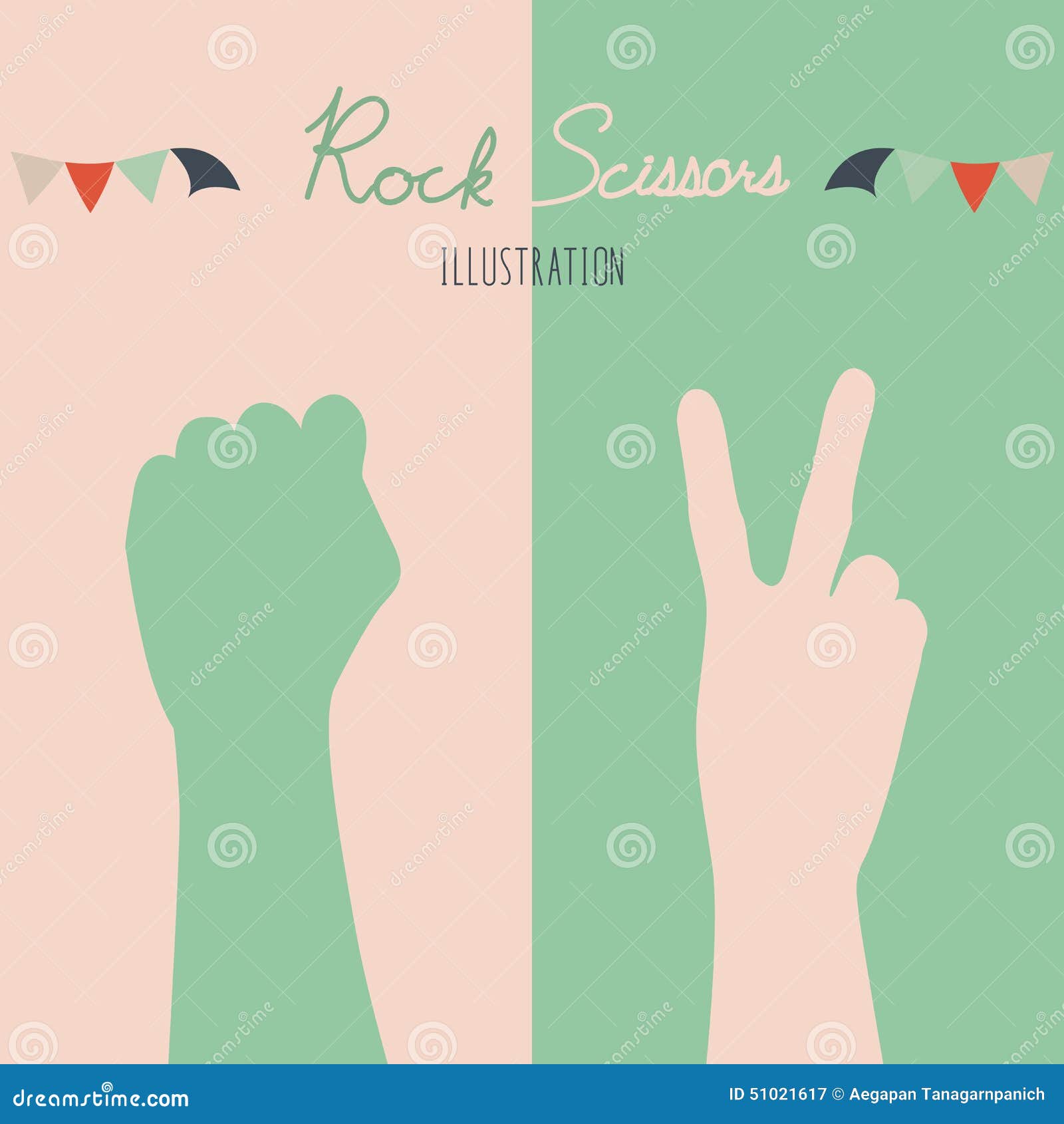 Scissor Rock Paper Cartoon Vector | CartoonDealer.com #58400103