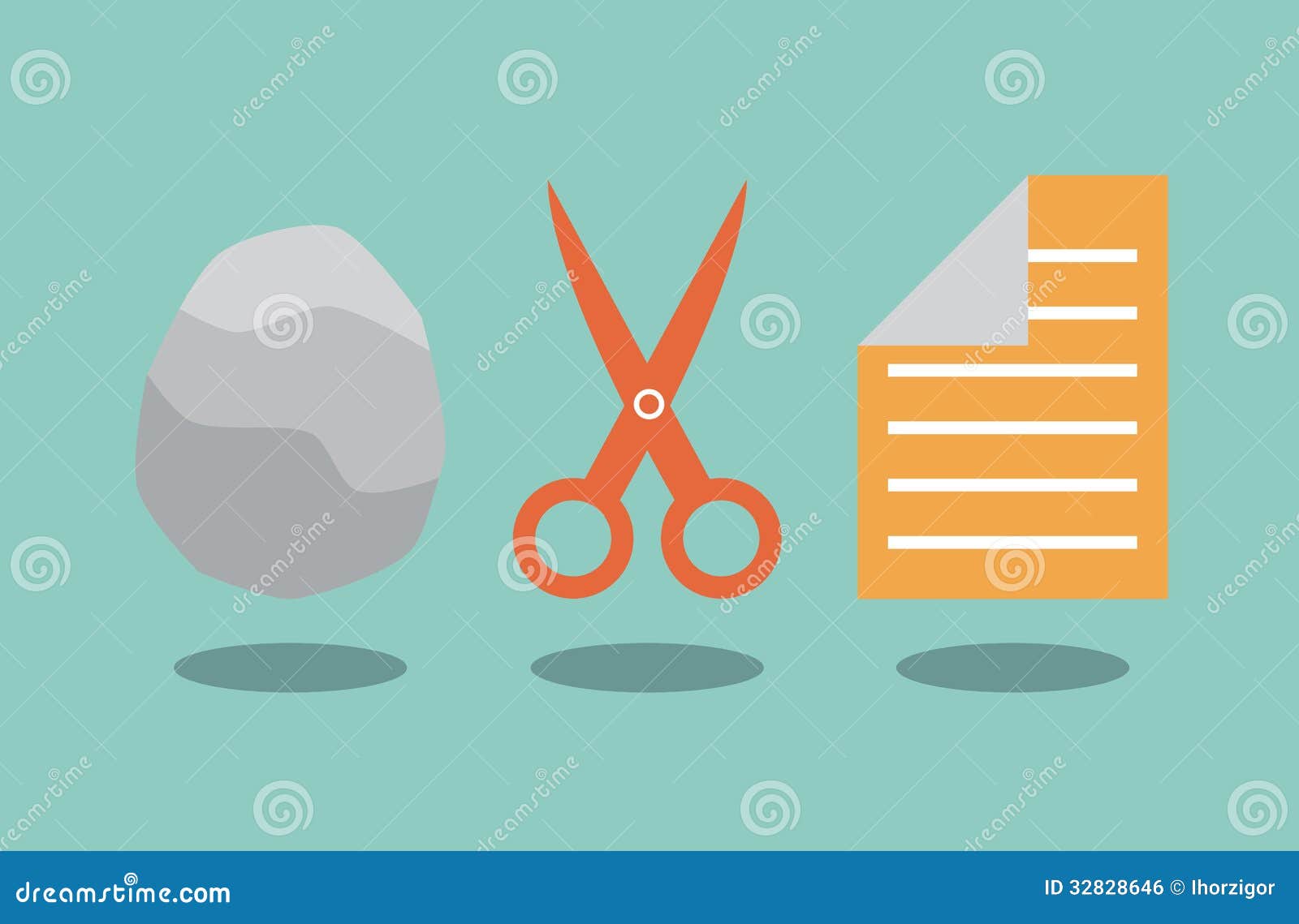 Rock scissors and paper stock vector. Illustration of creativity - 32828646