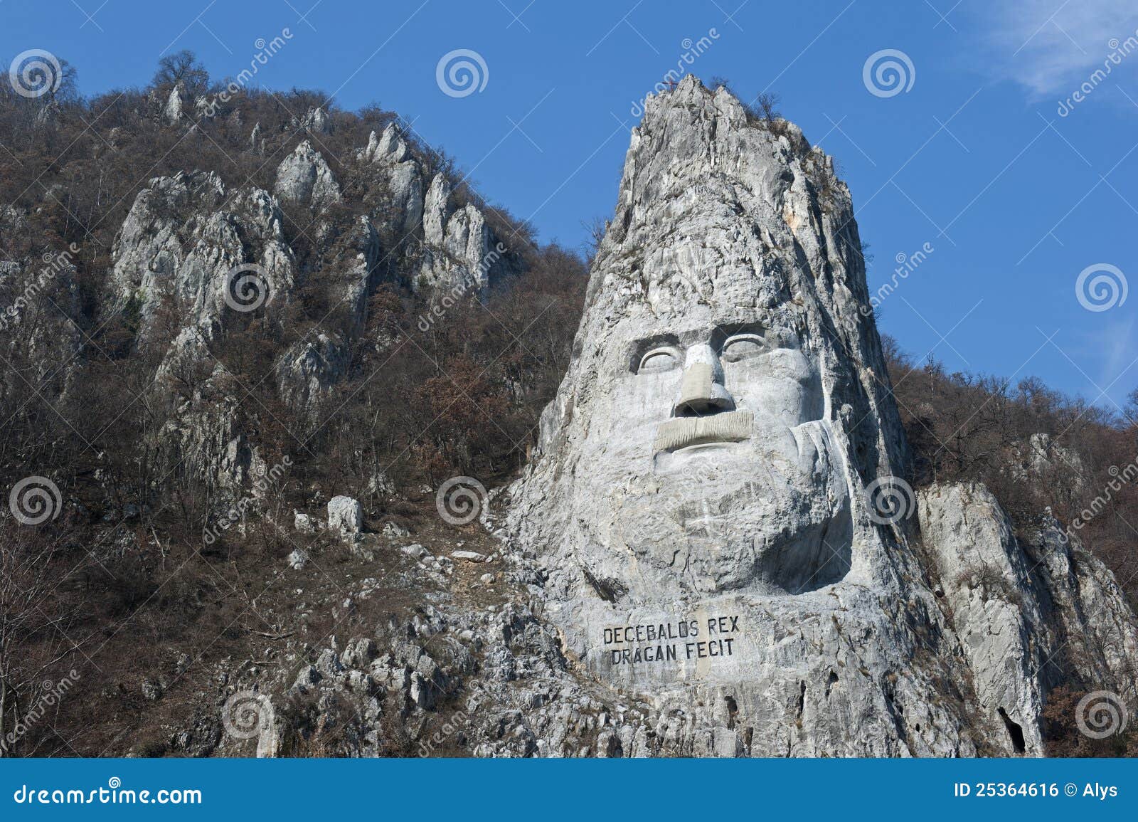 Rock Sculpture of Decebalus, Romania Stock Photo - Image of landmark ...