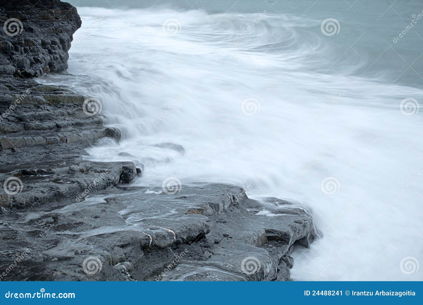 The rock and the sea stock image. Image of natural, water - 24488241