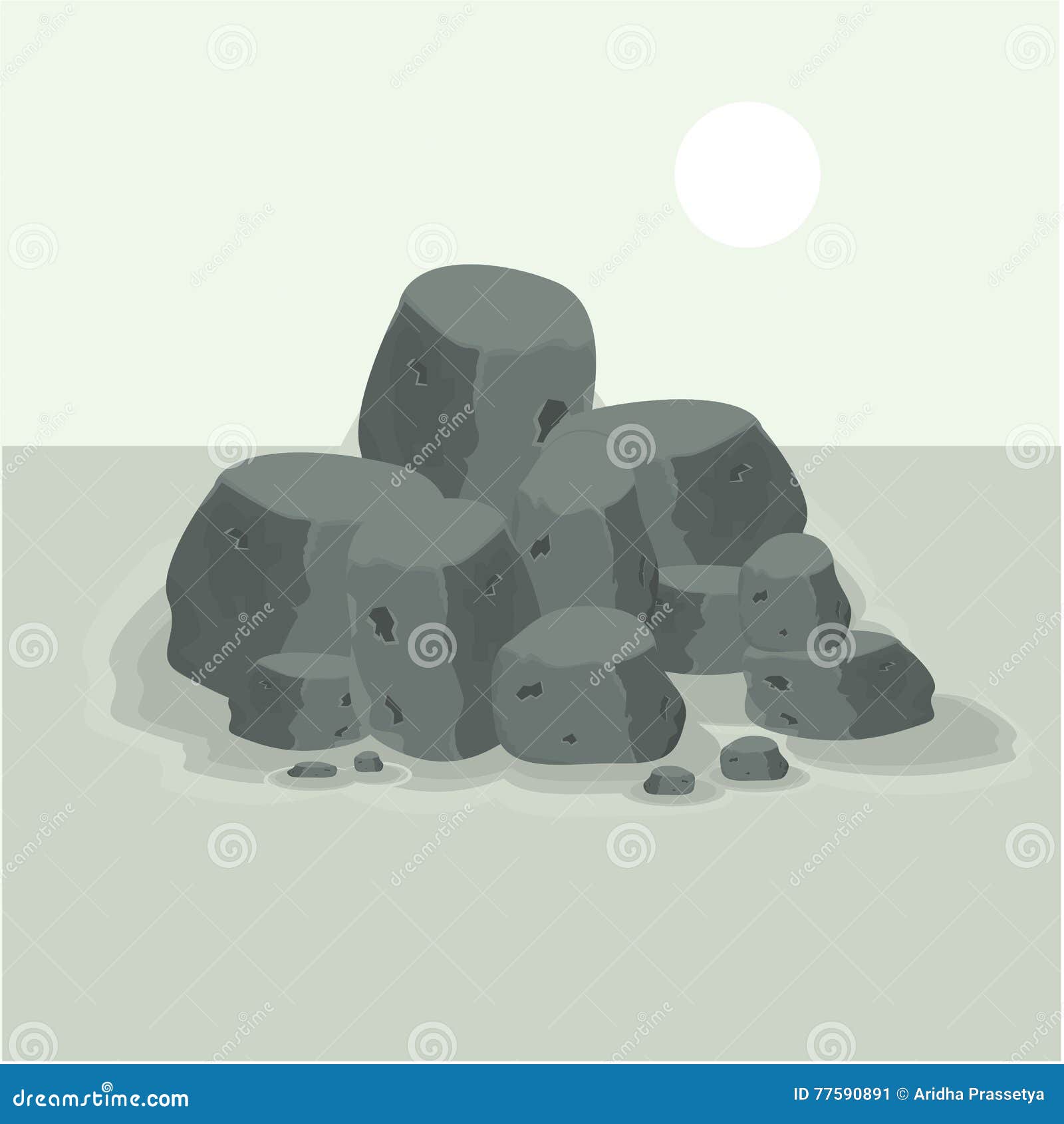 Rock on the Sea Landscacpe Vector Stock Vector - Illustration of ...