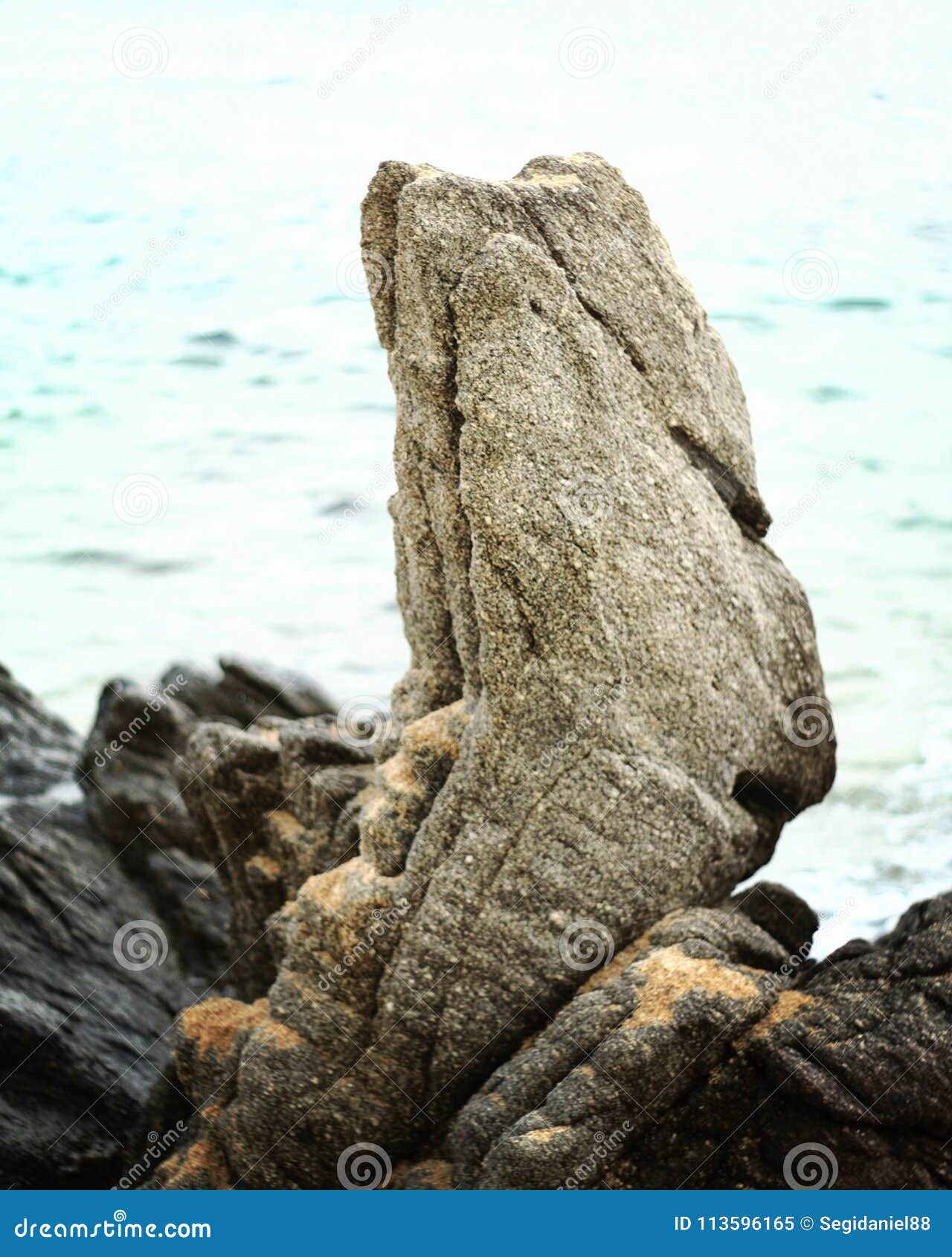 Sea rock stock image. Image of vacation, summer, ocean - 113596165