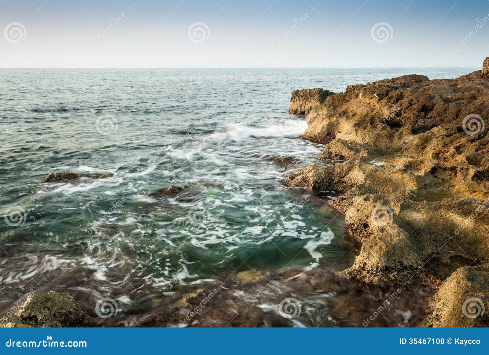 Rock in the sea stock photo. Image of rock, natural, mahdia - 35467100