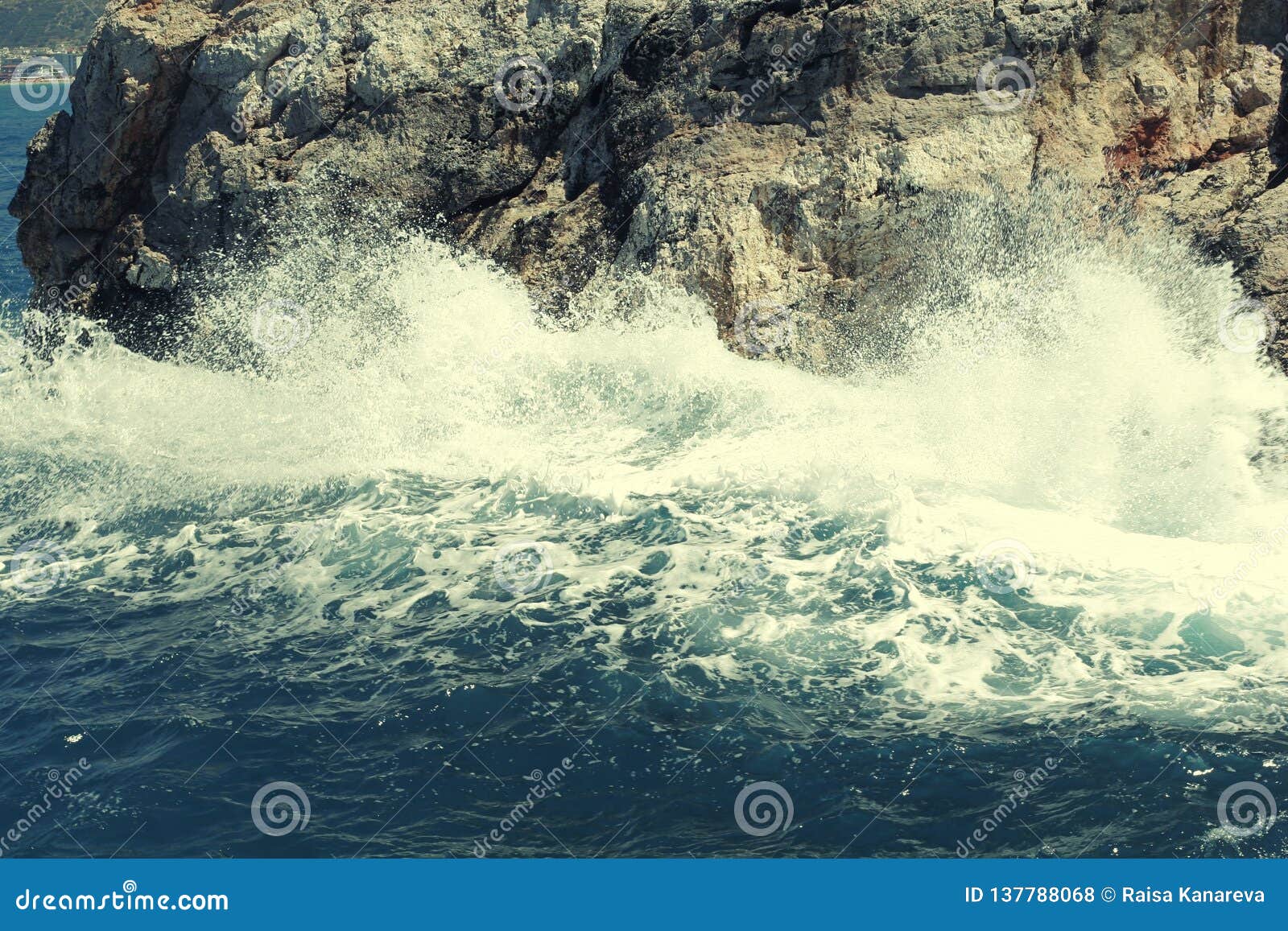Rock, Sea and Wave in Turkey Stock Photo - Image of destinations ...