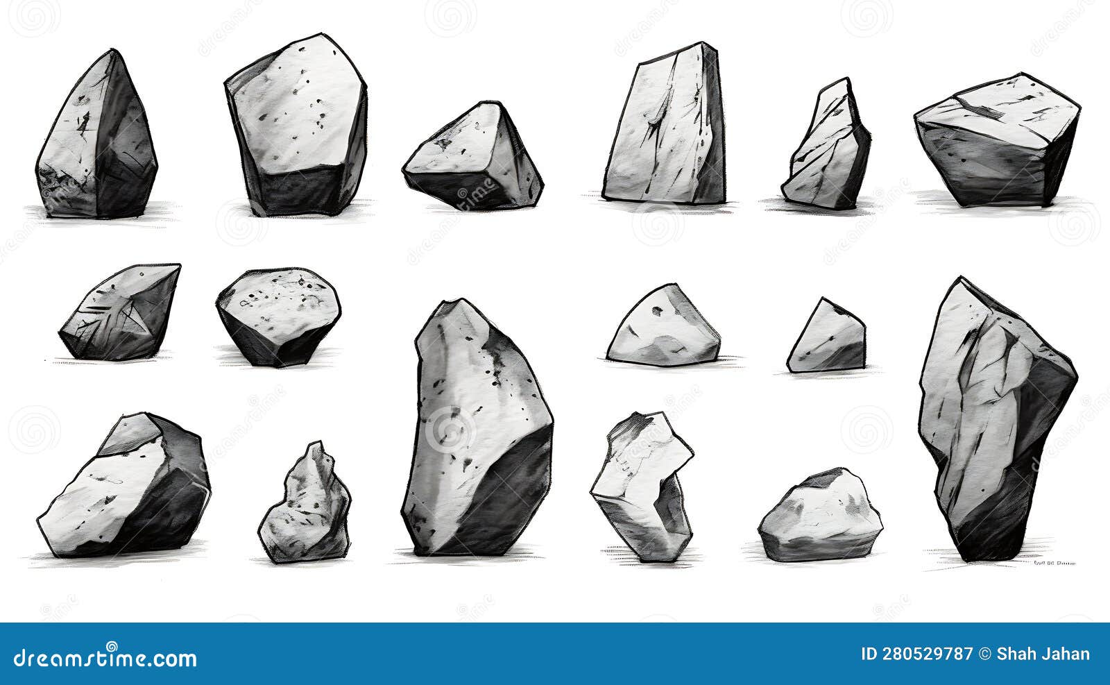 Rock Shape Set on Transparent Background Stock Illustration ...