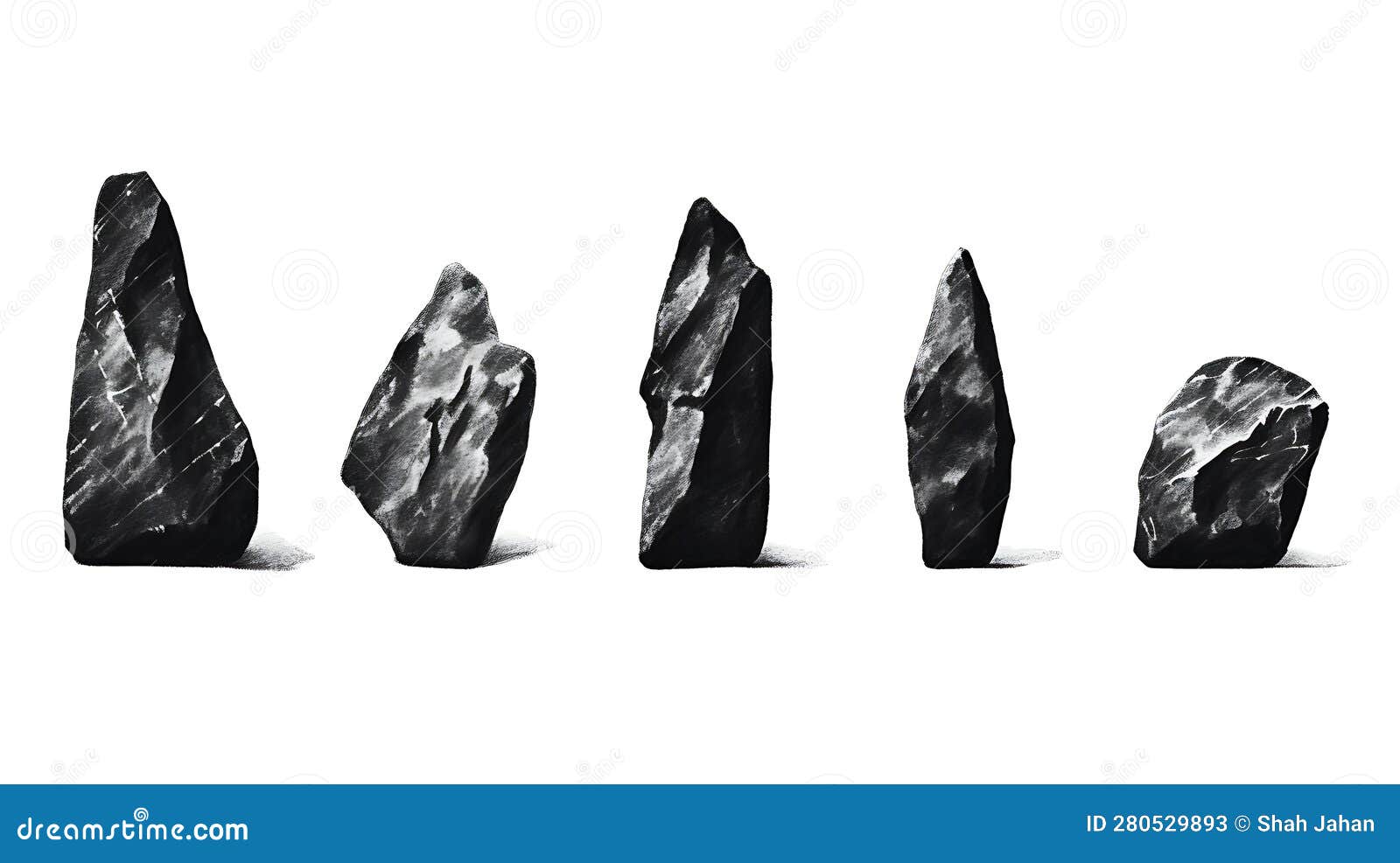 Rock Shape Set on Transparent Background Stock Illustration ...