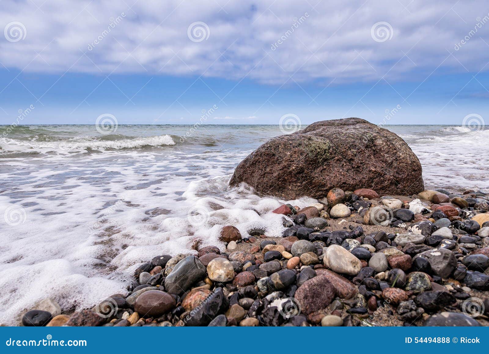 Rock on Shore of the Baltic Sea Stock Photo - Image of travel, waves ...