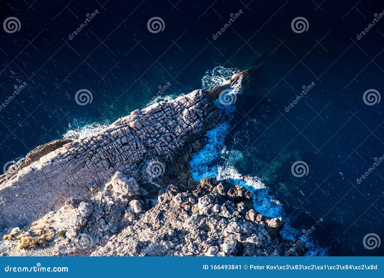 Rock Shore of the Sea. Aerial View Stock Image - Image of blue ...