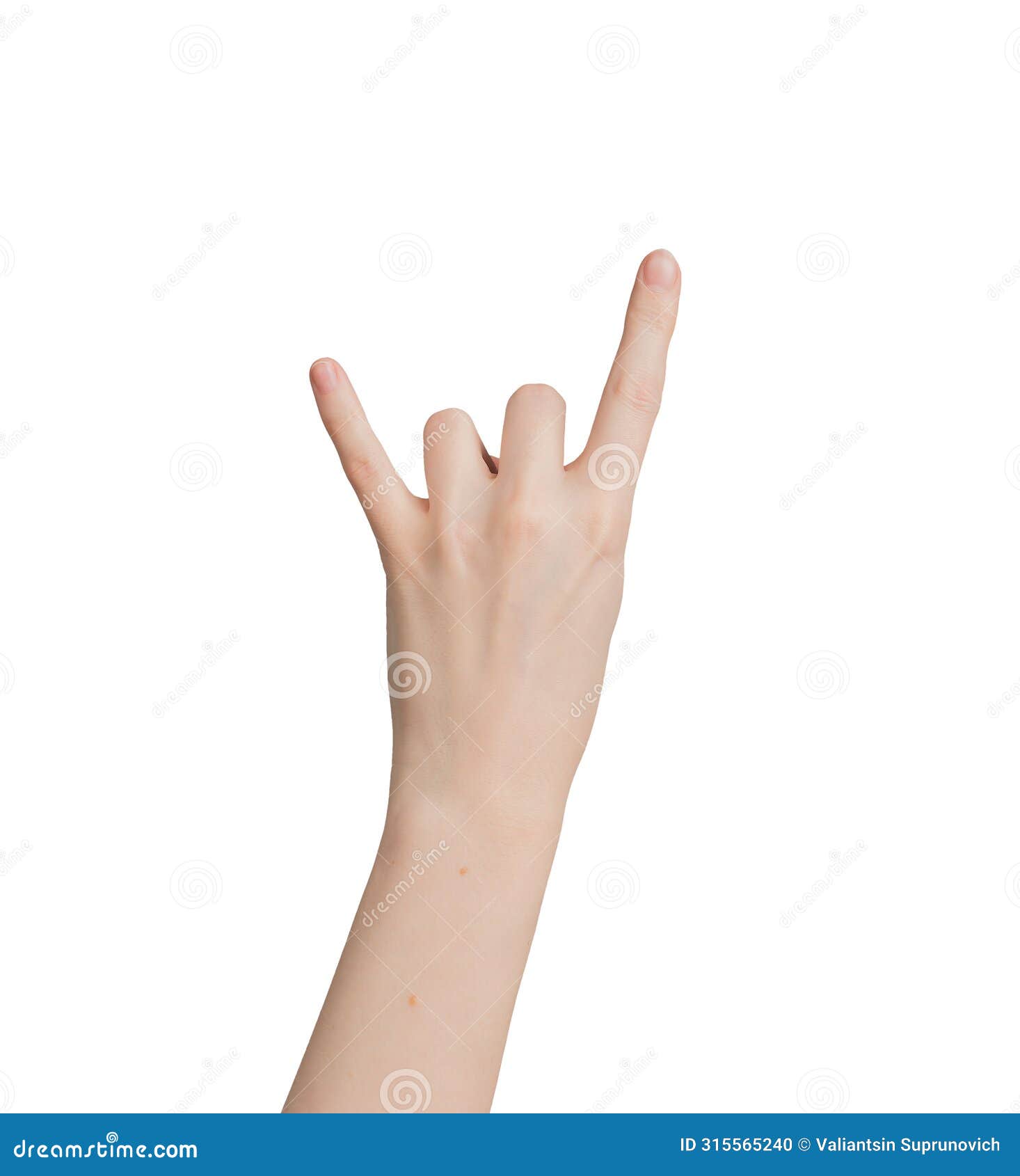 Rock Sign, Hand Gesture Isolated on White Background Stock Photo ...