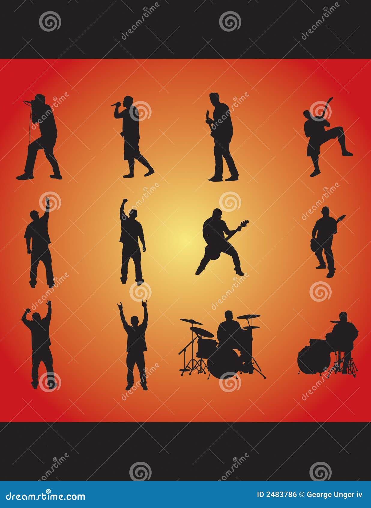 Rock Silhouettes stock vector. Illustration of punk, silhouette - 2483786