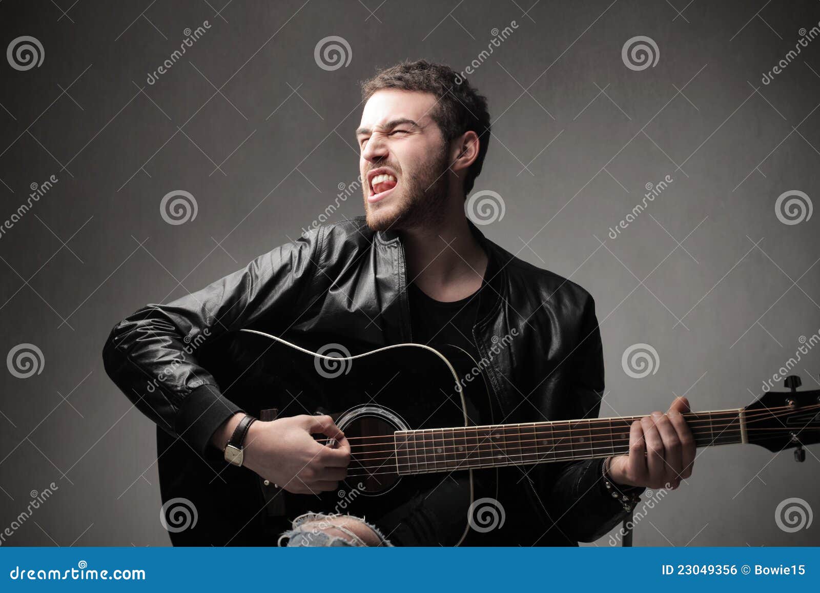 Rock singer stock photo. Image of face, acoustic, rock - 23049356