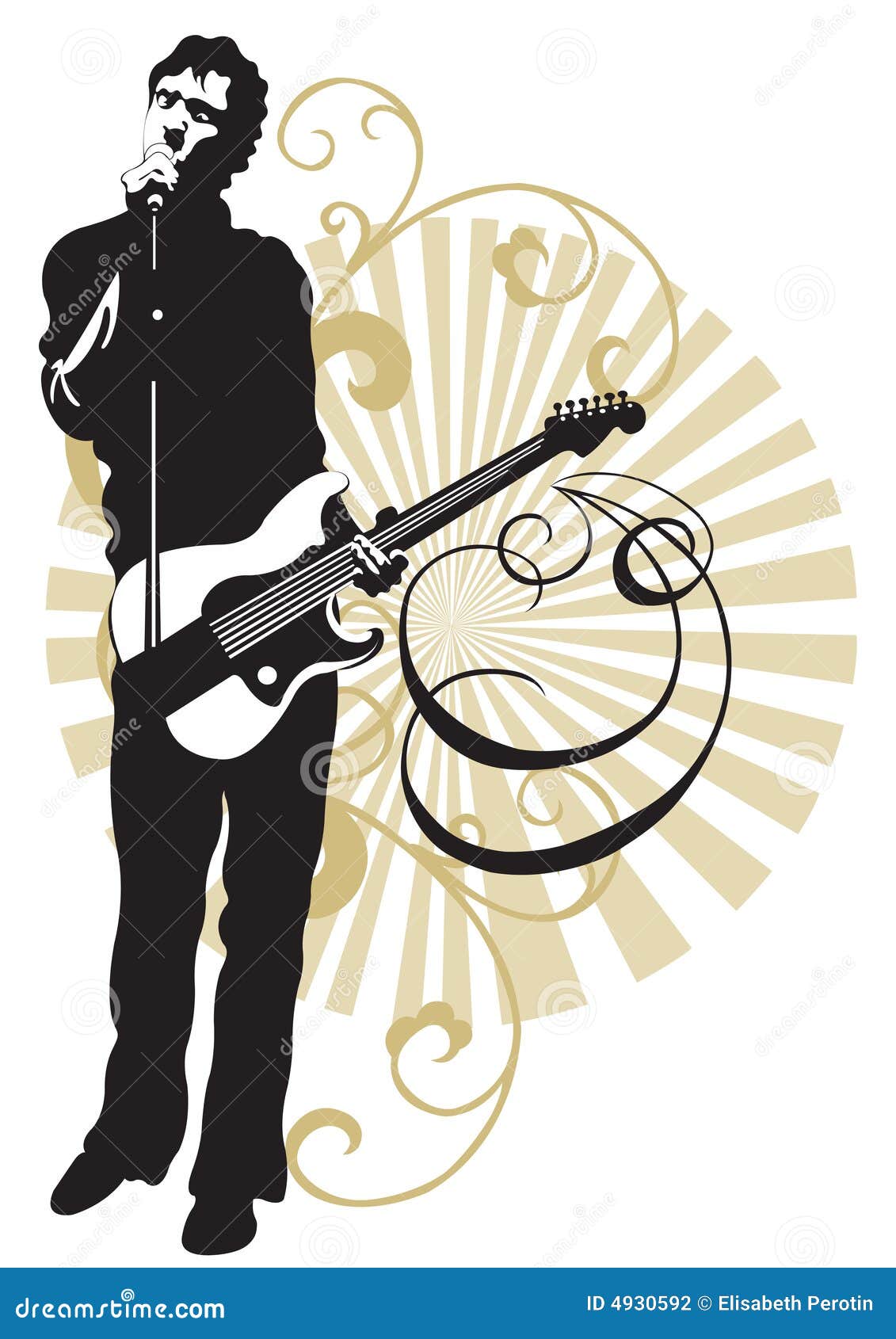 Rock singer stock vector. Illustration of mike, performer - 4930592