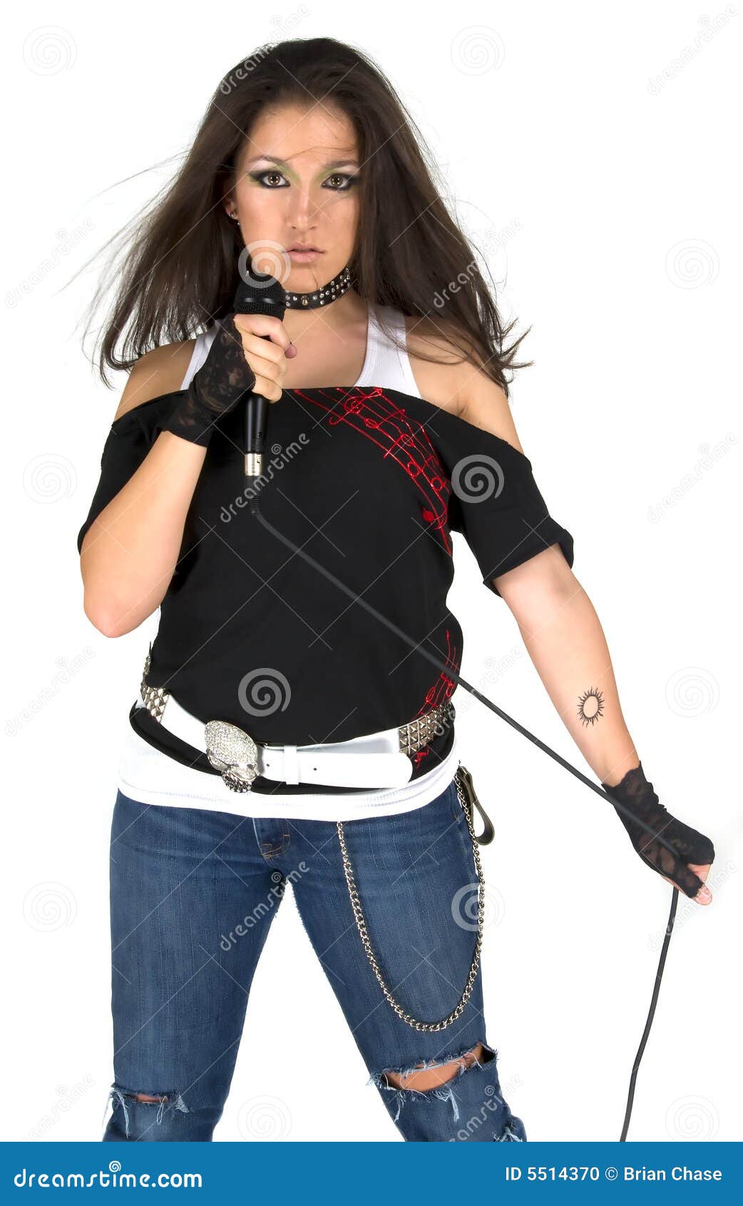 Rock Singer stock photo. Image of female, leather, musician - 5514370