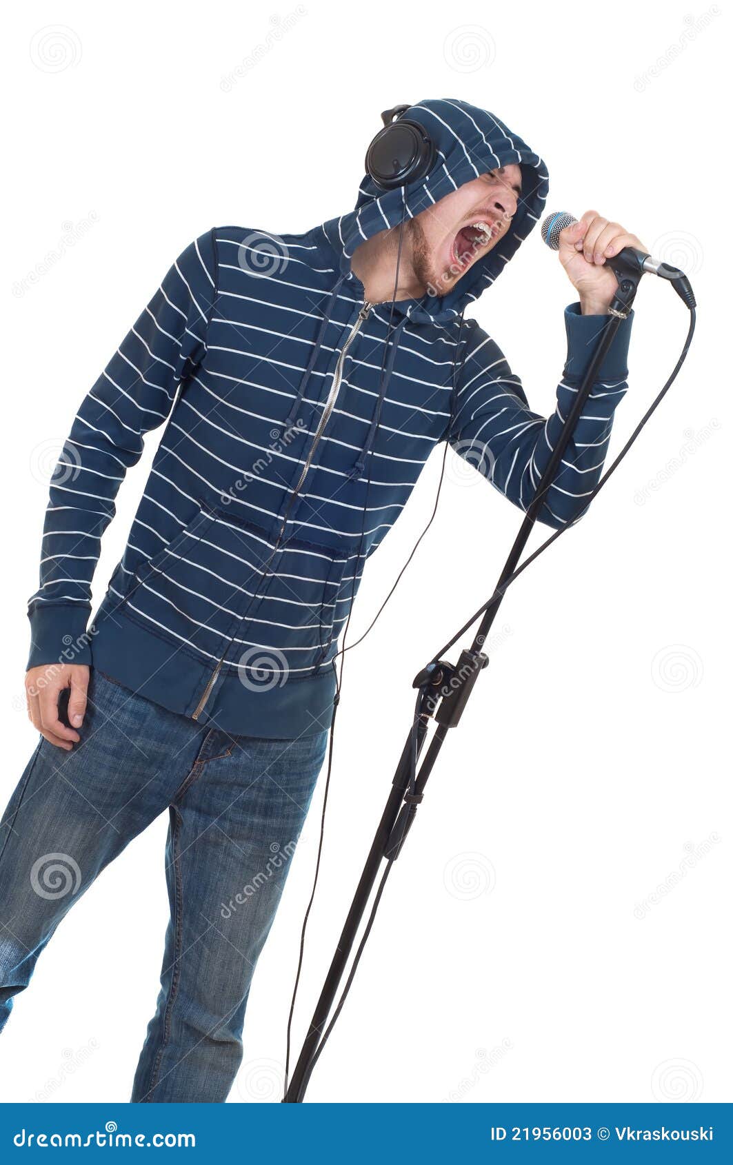 Rock singer isolated stock image. Image of holding, portrait - 21956003