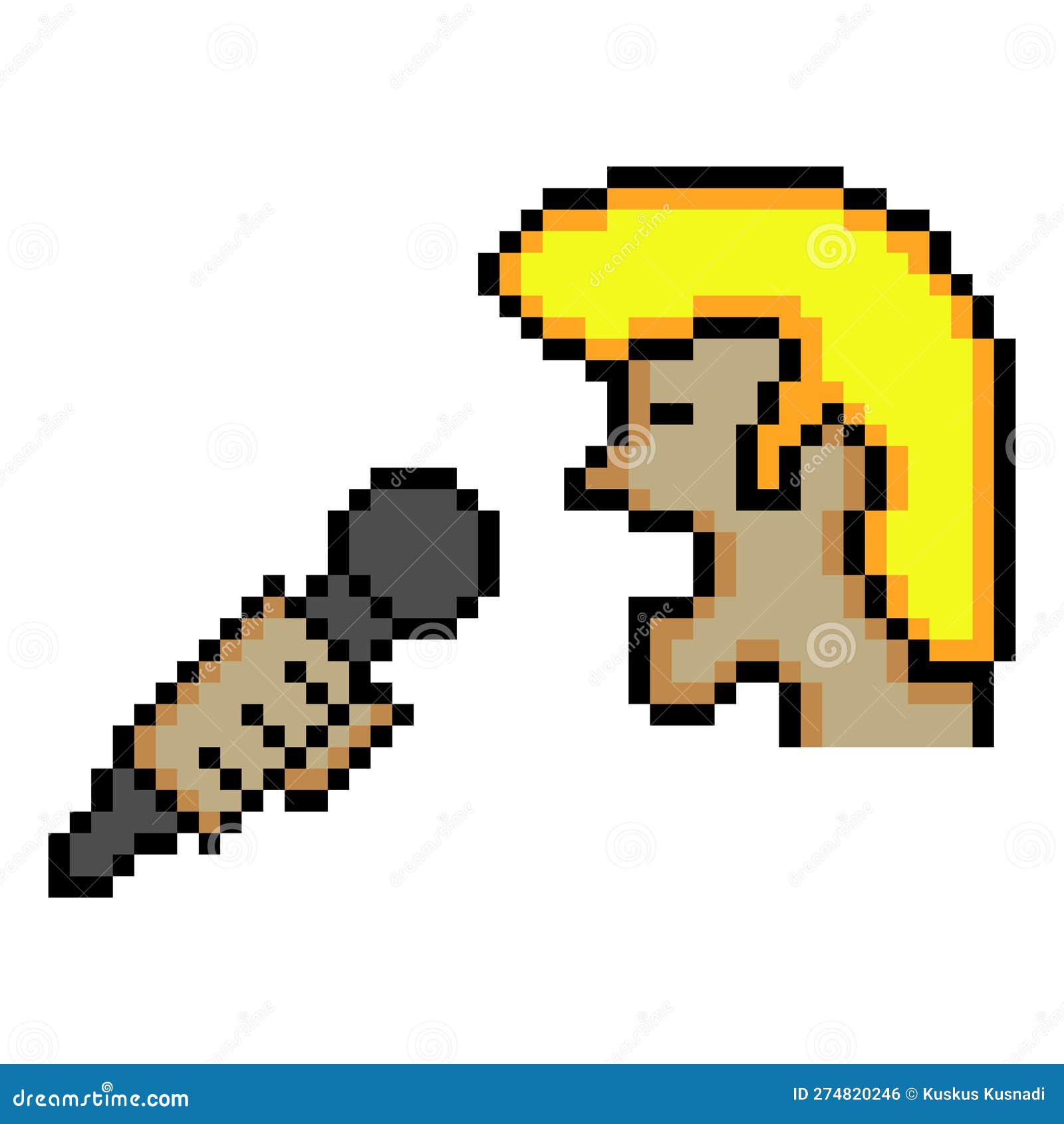 Rock singer with pixel art stock vector. Illustration of male - 274820246