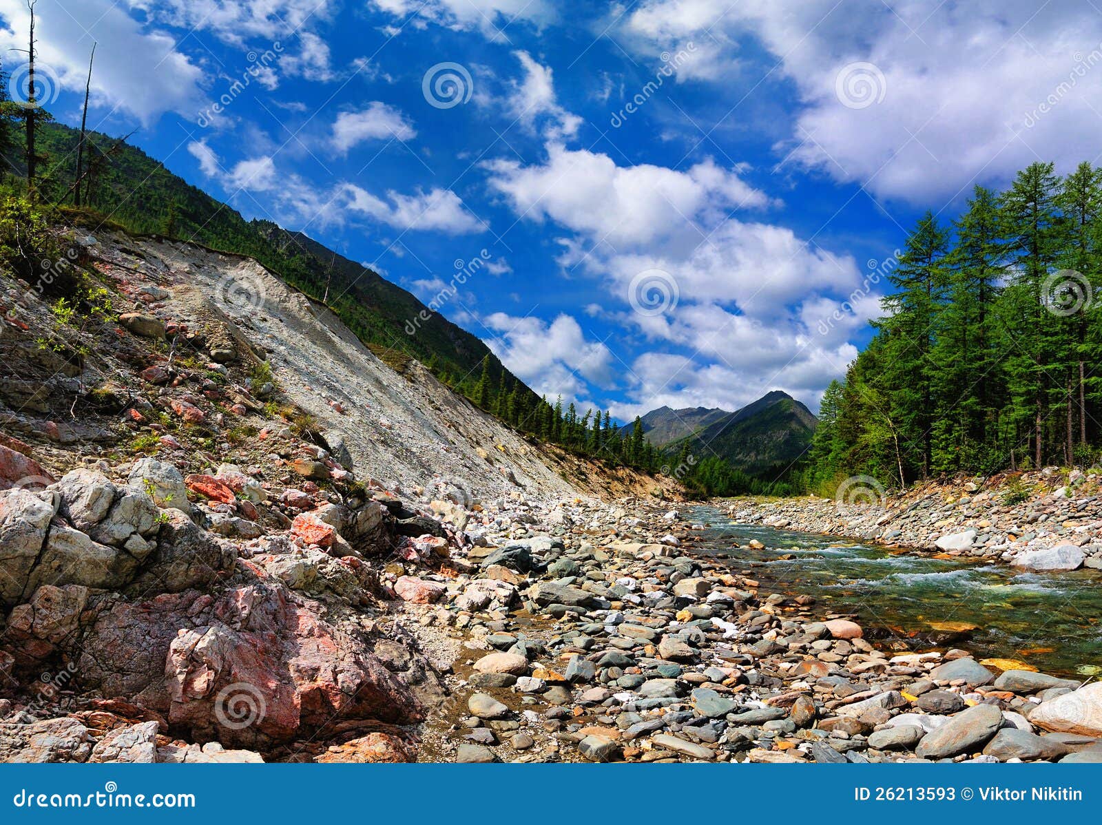 Rock slides near the river stock image. Image of gravel - 26213593