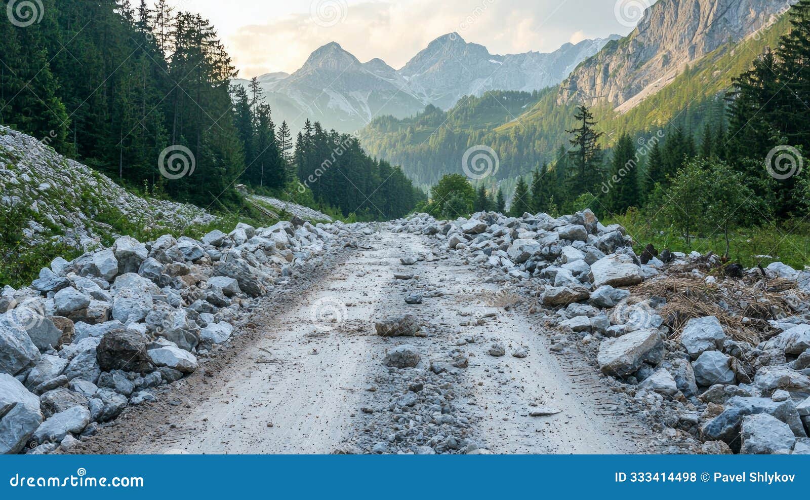 Rock Sliding Blocks the Road Stock Photo - Image of hazard, late: 333414498
