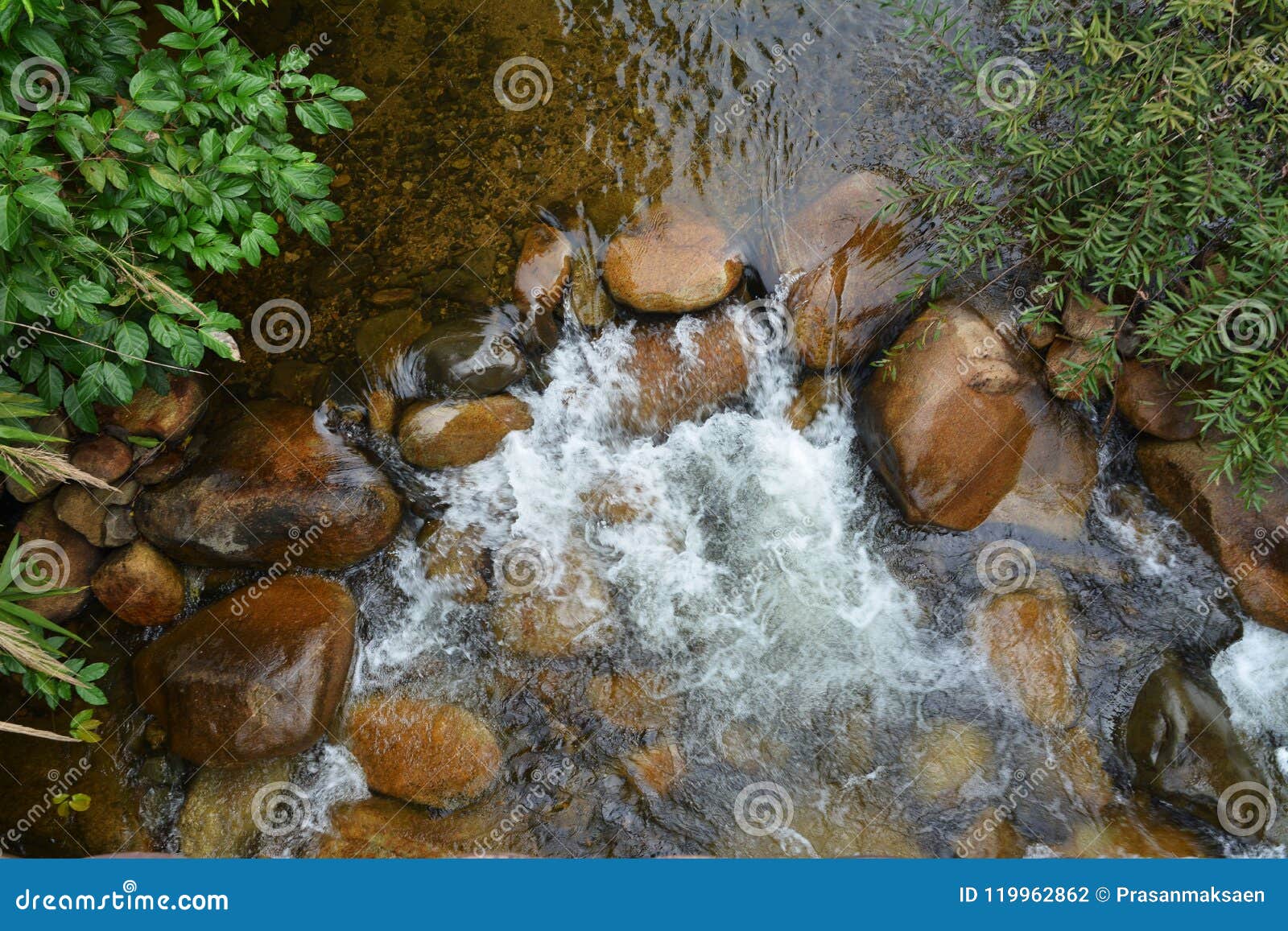 Waterfall top view stock photo. Image of travel, green - 119962862