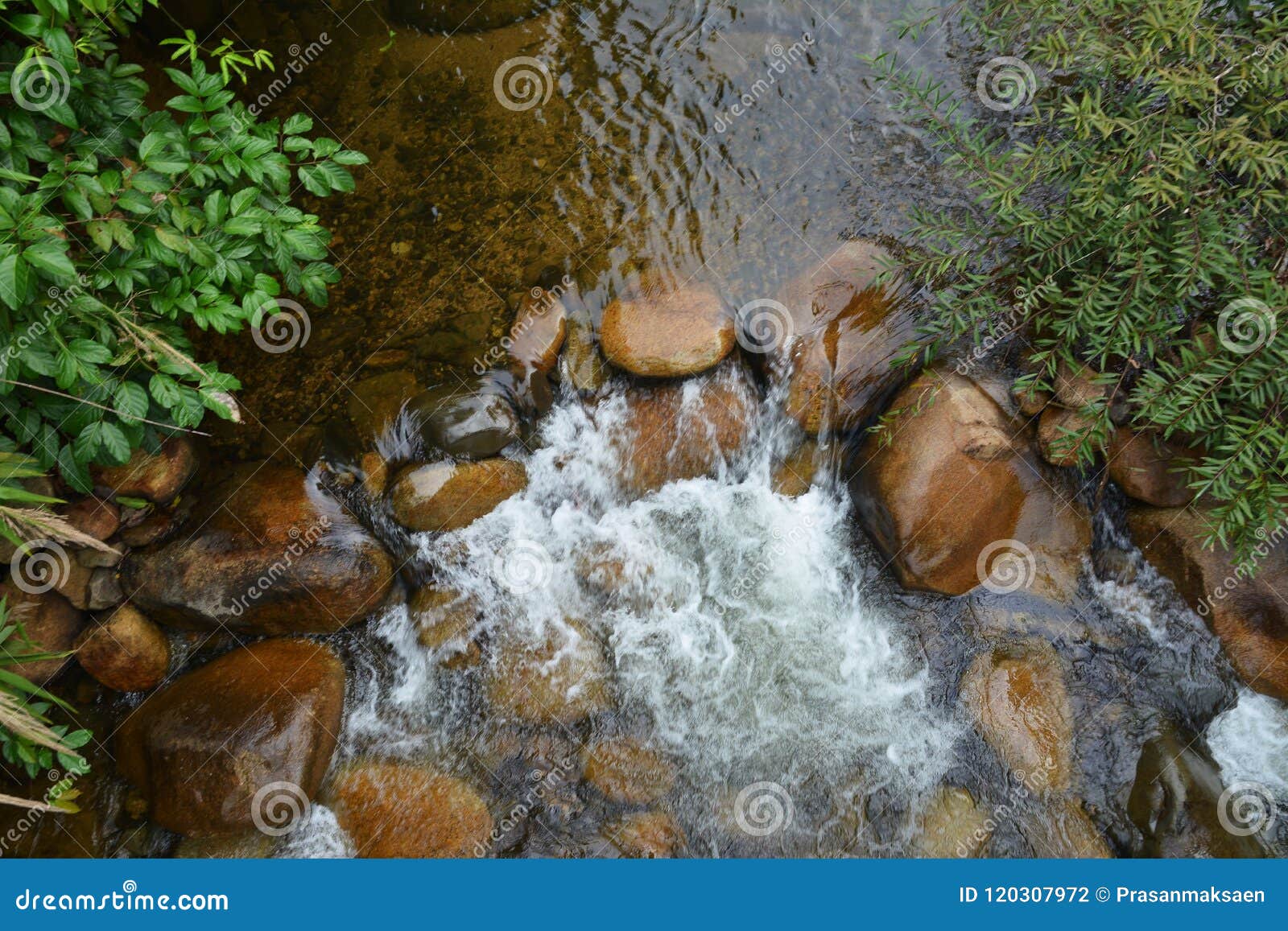 Waterfall top view stock photo. Image of tropical, tree - 120307972