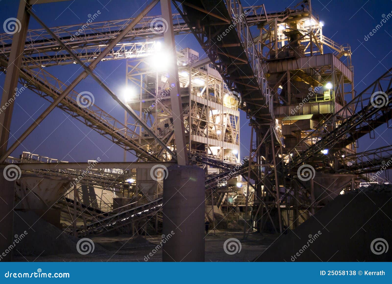 Rock Sorting Machines stock photo. Image of dusk, industrial - 25058138