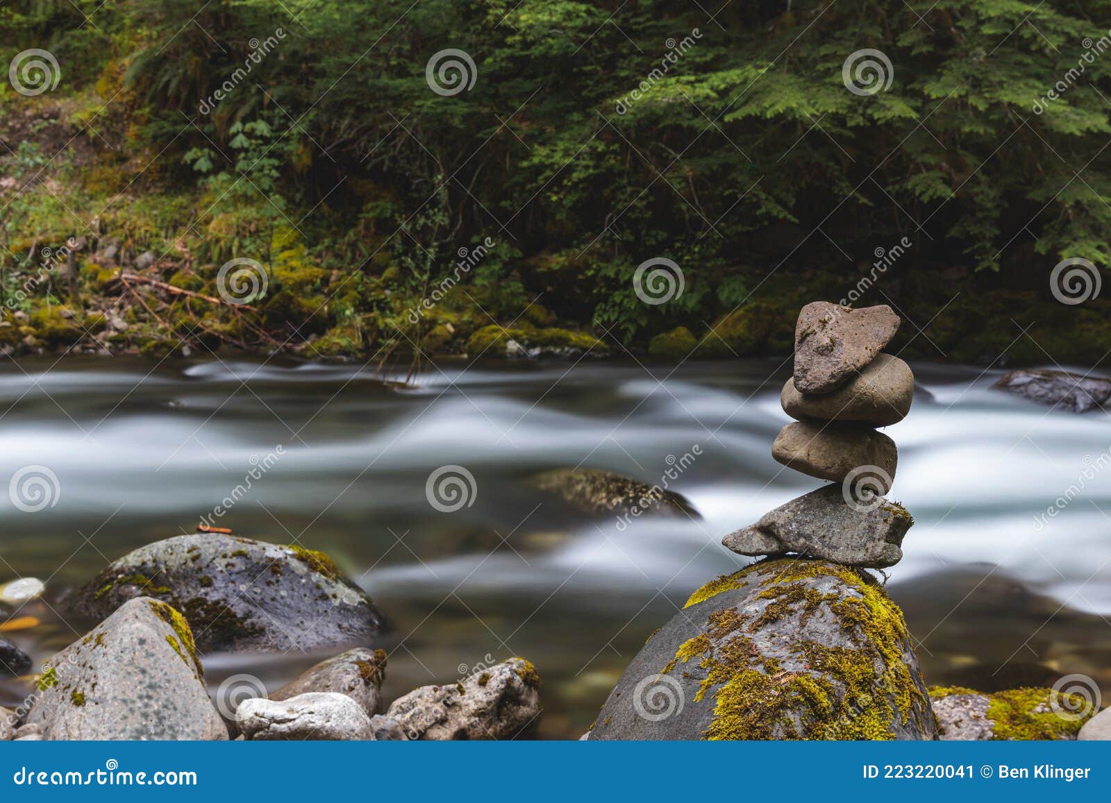 Cairns along a Riverbed stock image. Image of calming - 223220041