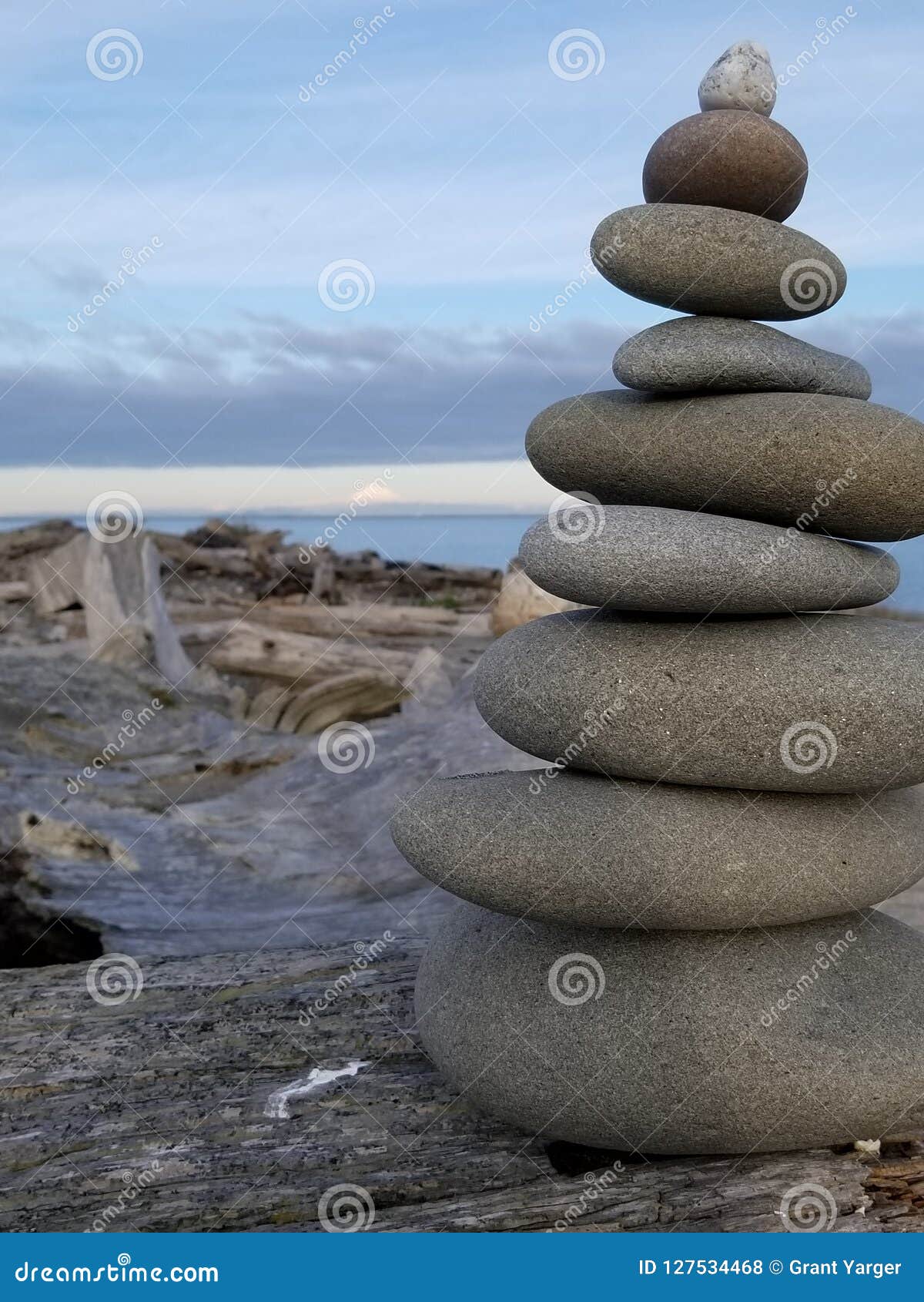 Rock Stack at the Beach stock photo. Image of ocean - 127534468