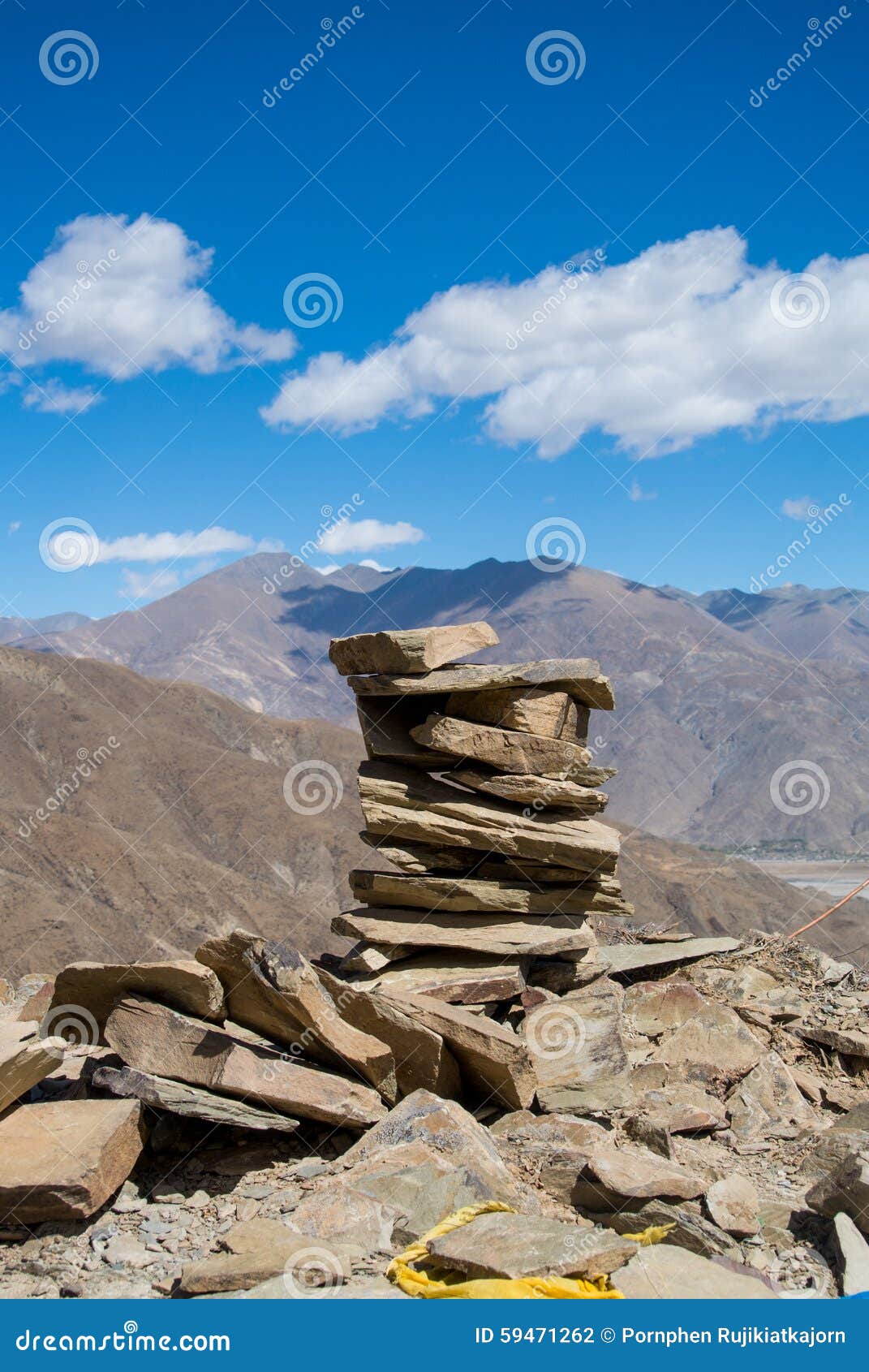 Rock Stack with Mountain Background Stock Photo - Image of highland ...