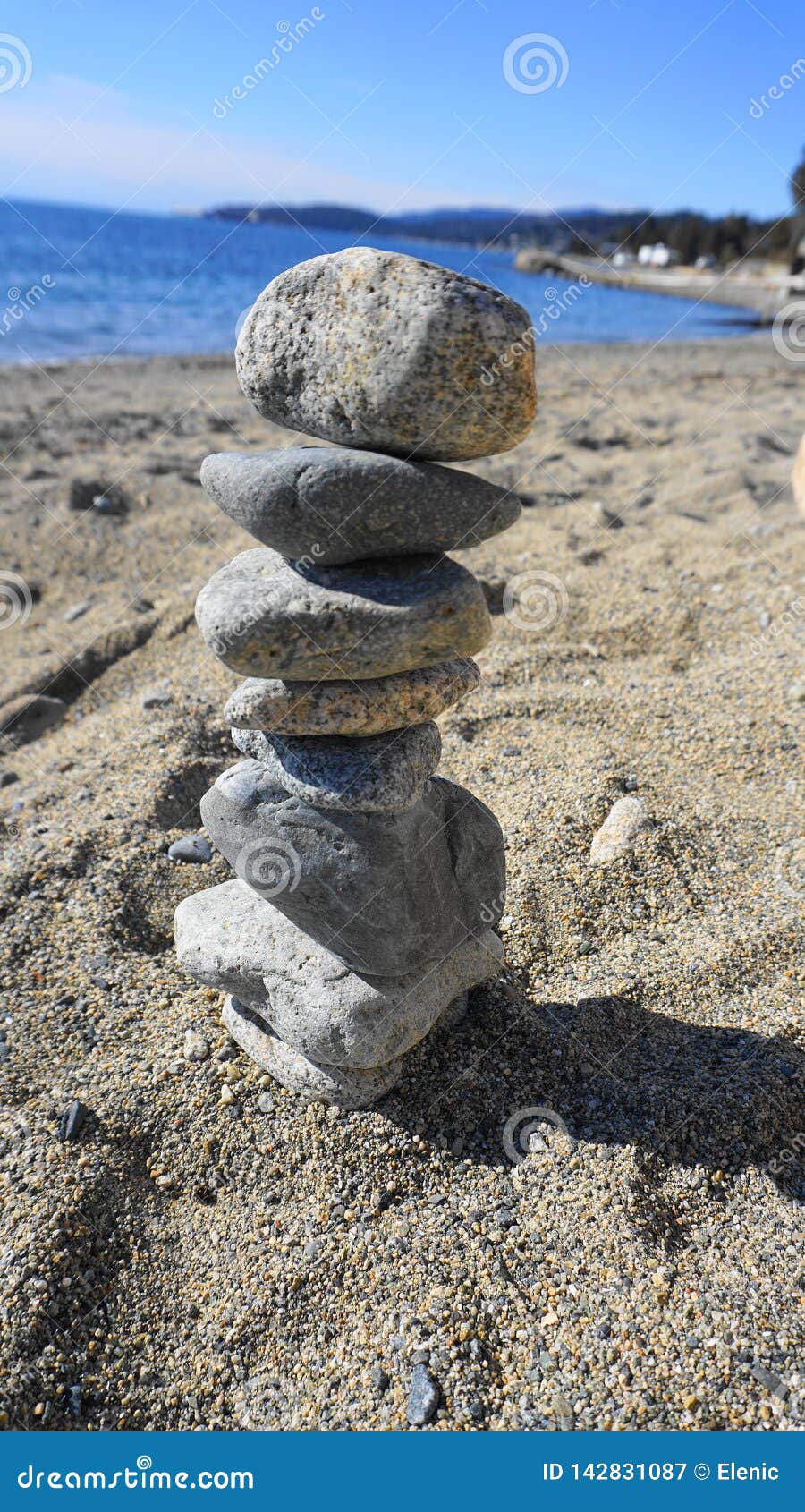 Rock Stacking On Miho No Matsubara Beach Stock Photo | CartoonDealer ...