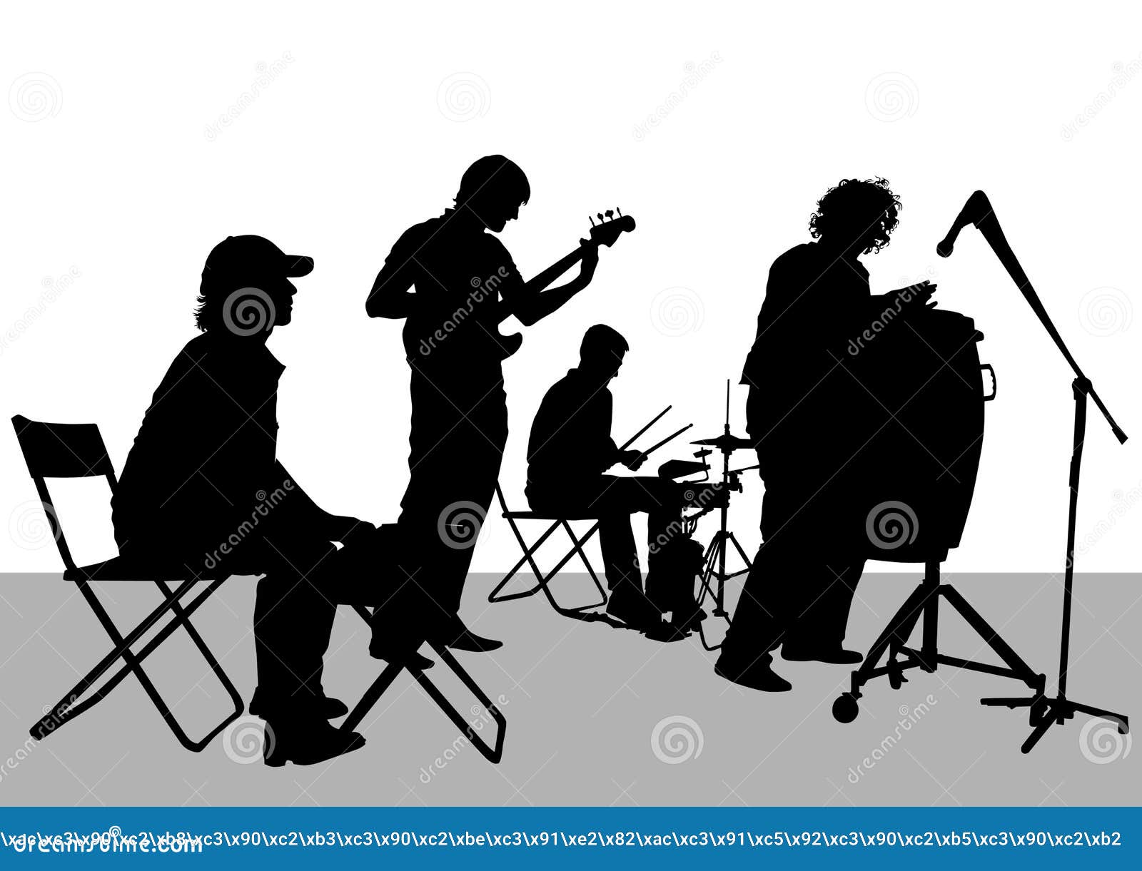 Rock on stage stock illustration. Illustration of male - 13403962