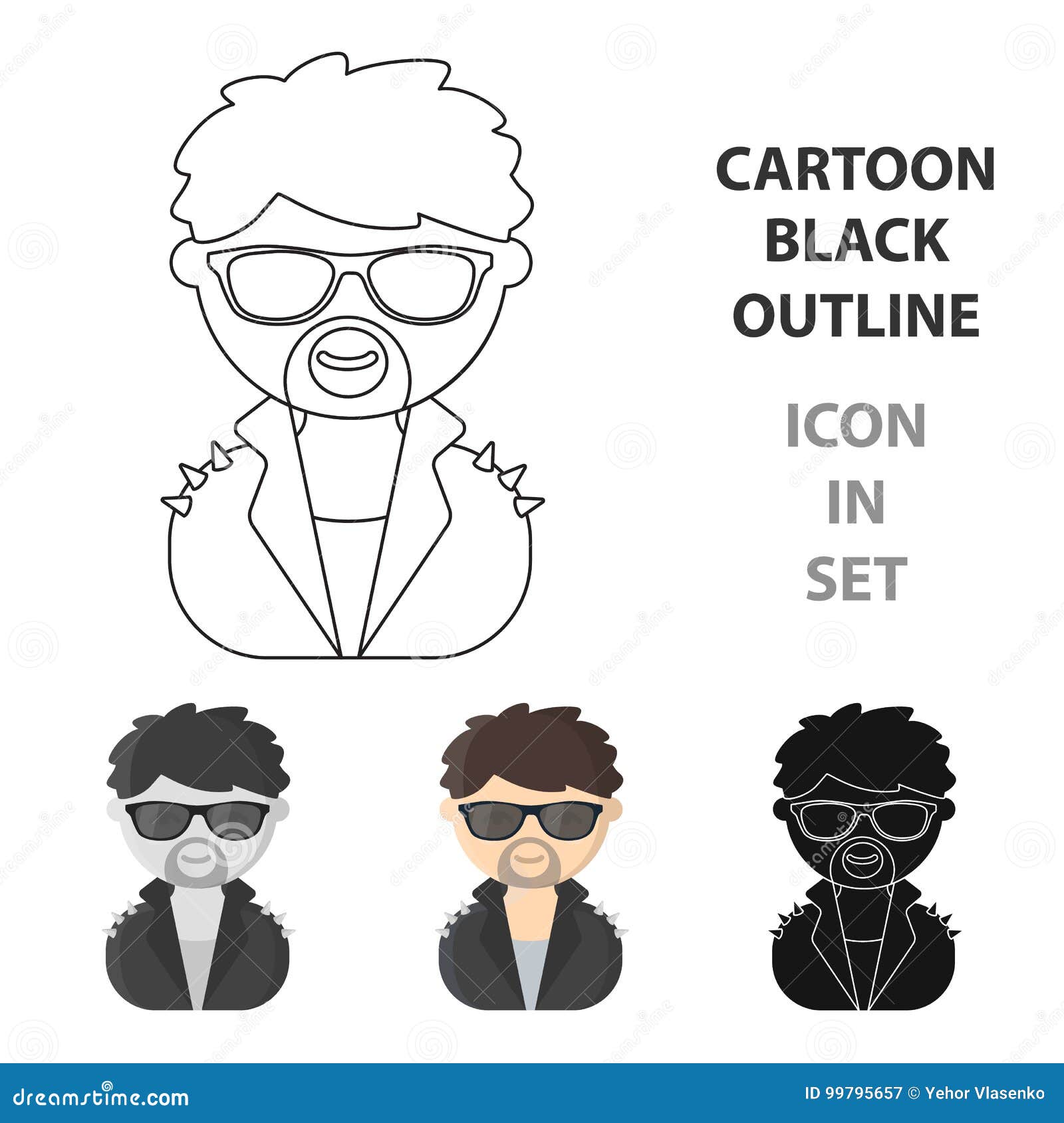 Rock Star Cartoon Icon. Illustration for Web and Mobile Design. Stock ...