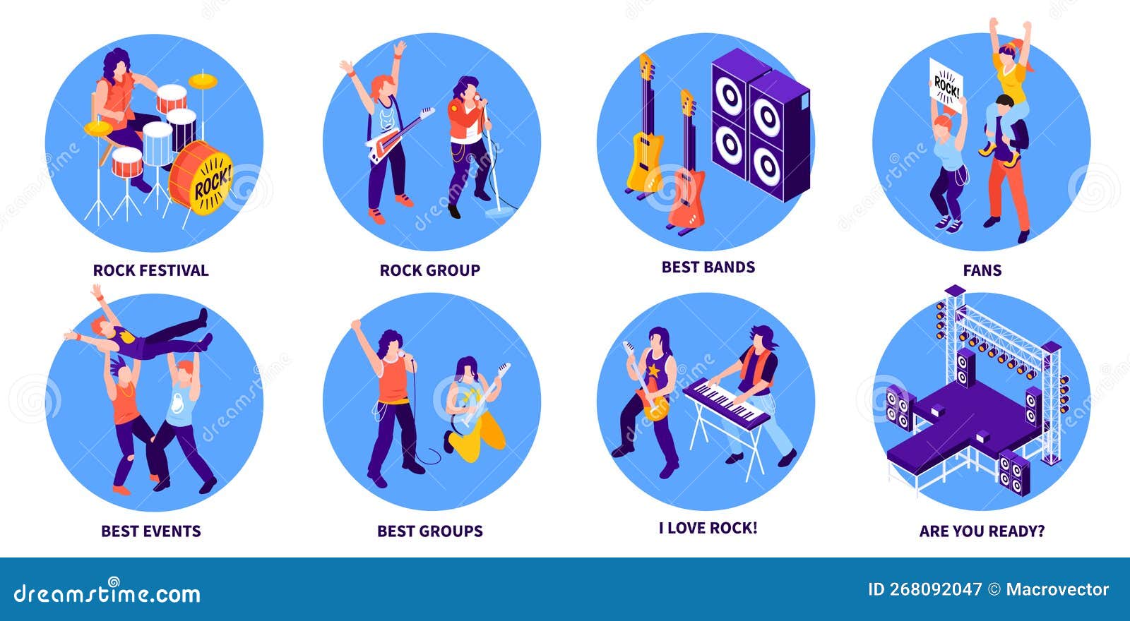 Rock Star Compositions Set stock vector. Illustration of live - 268092047