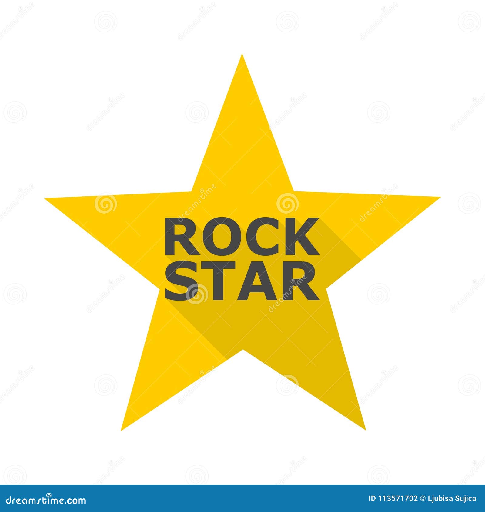 Rock Star Design, Icon with Long Shadow Stock Vector - Illustration of ...