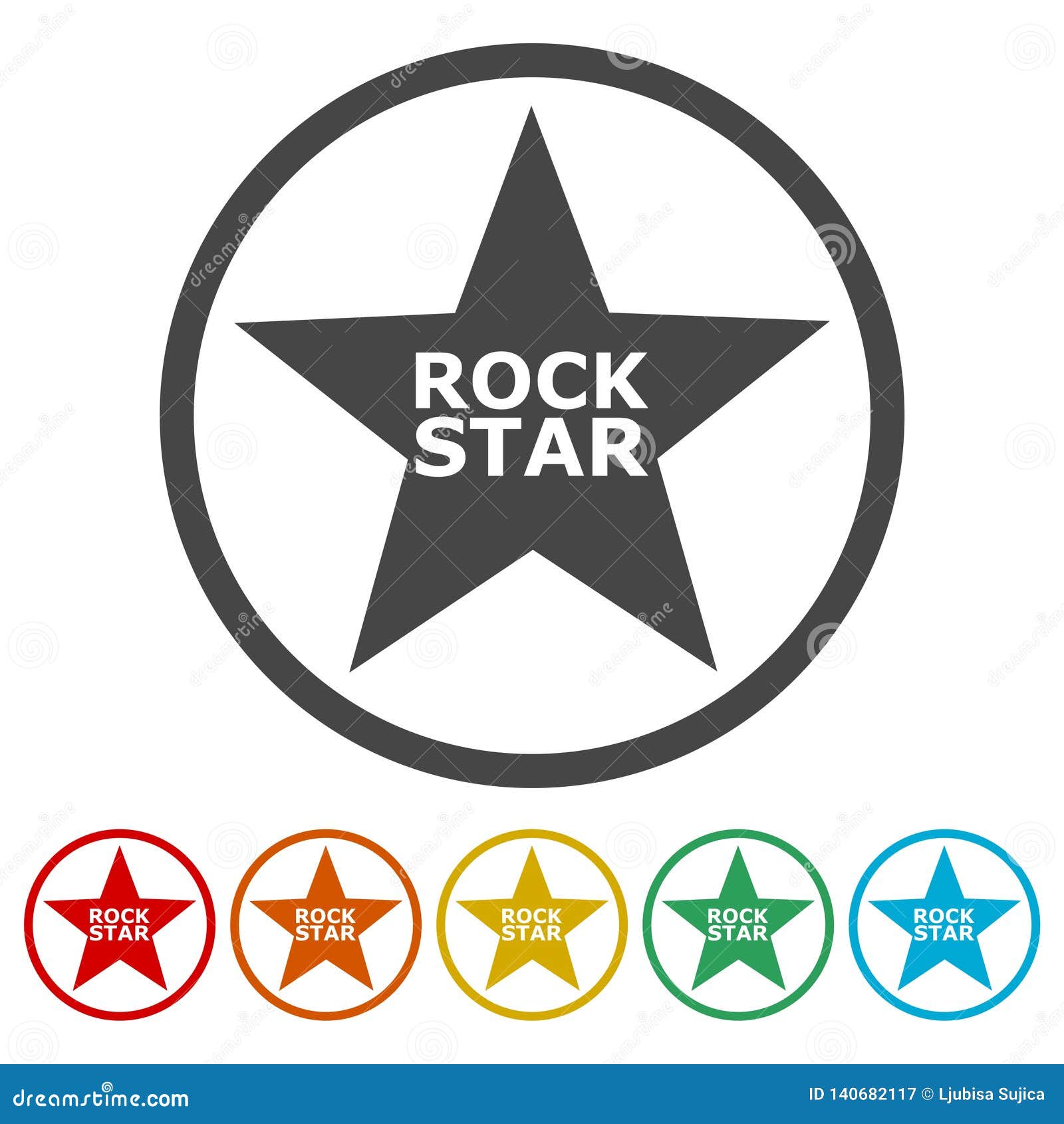 Rock star icon stock vector. Illustration of abstract - 140682117