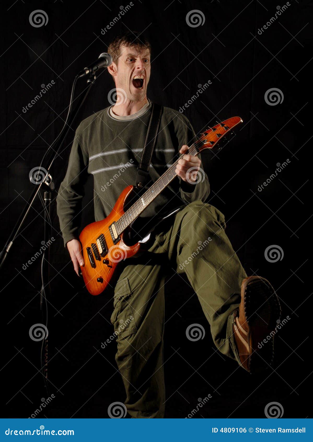 Rock star kick stock photo. Image of blues, speak, concert - 4809106