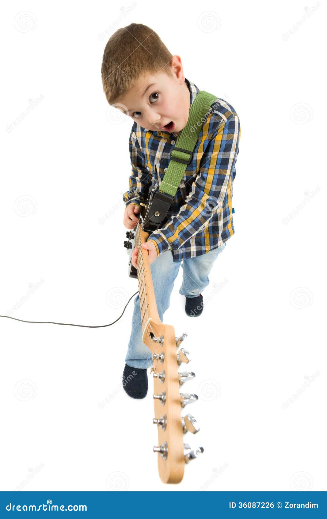 Rock star kid stock photo. Image of guitarist, people - 36087226