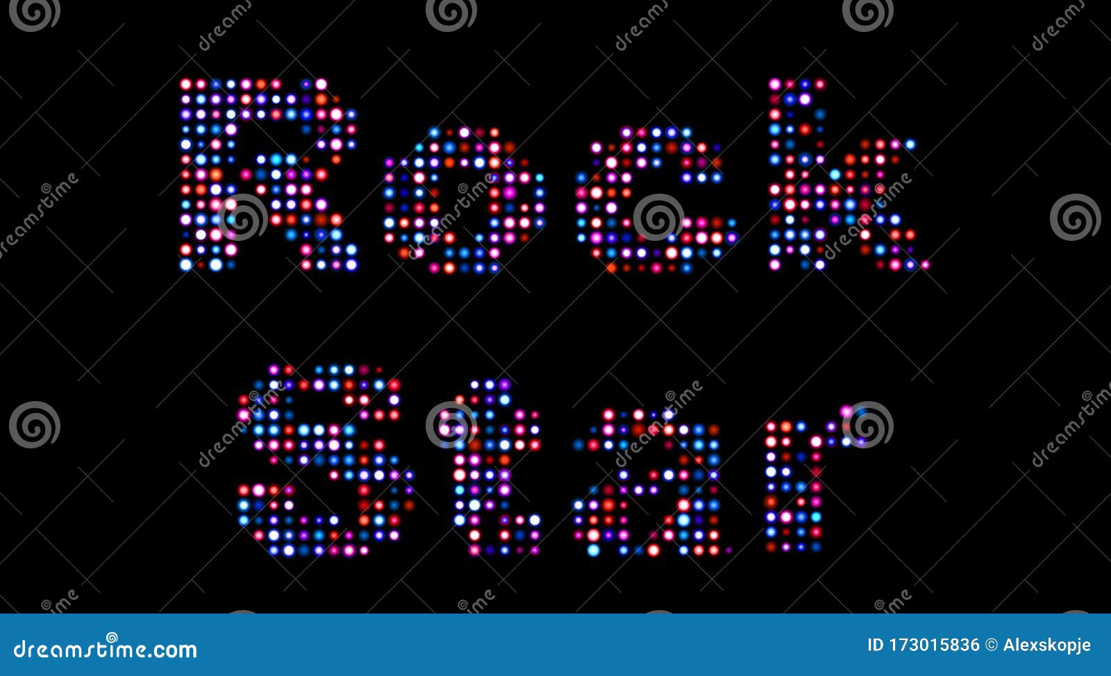 Rock star led sign stock illustration. Illustration of musical - 173015836