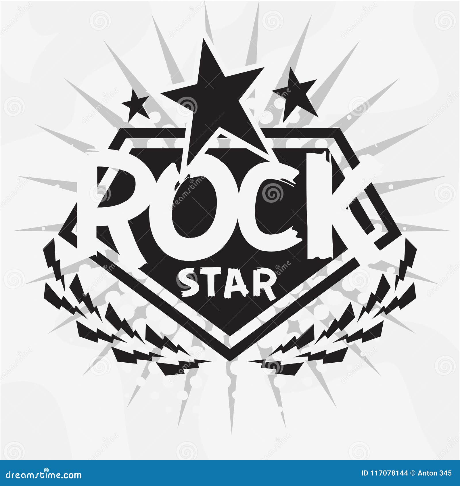 Rock Star Live To Rock Vector Type Design. Stock Vector - Illustration ...