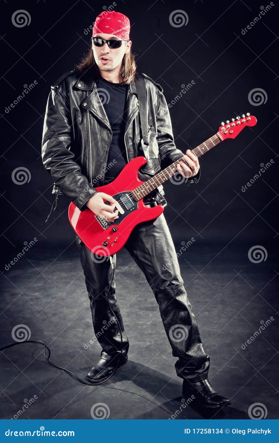 Rock-star Playing a Concert Stock Photo - Image of black, guitar: 17258134