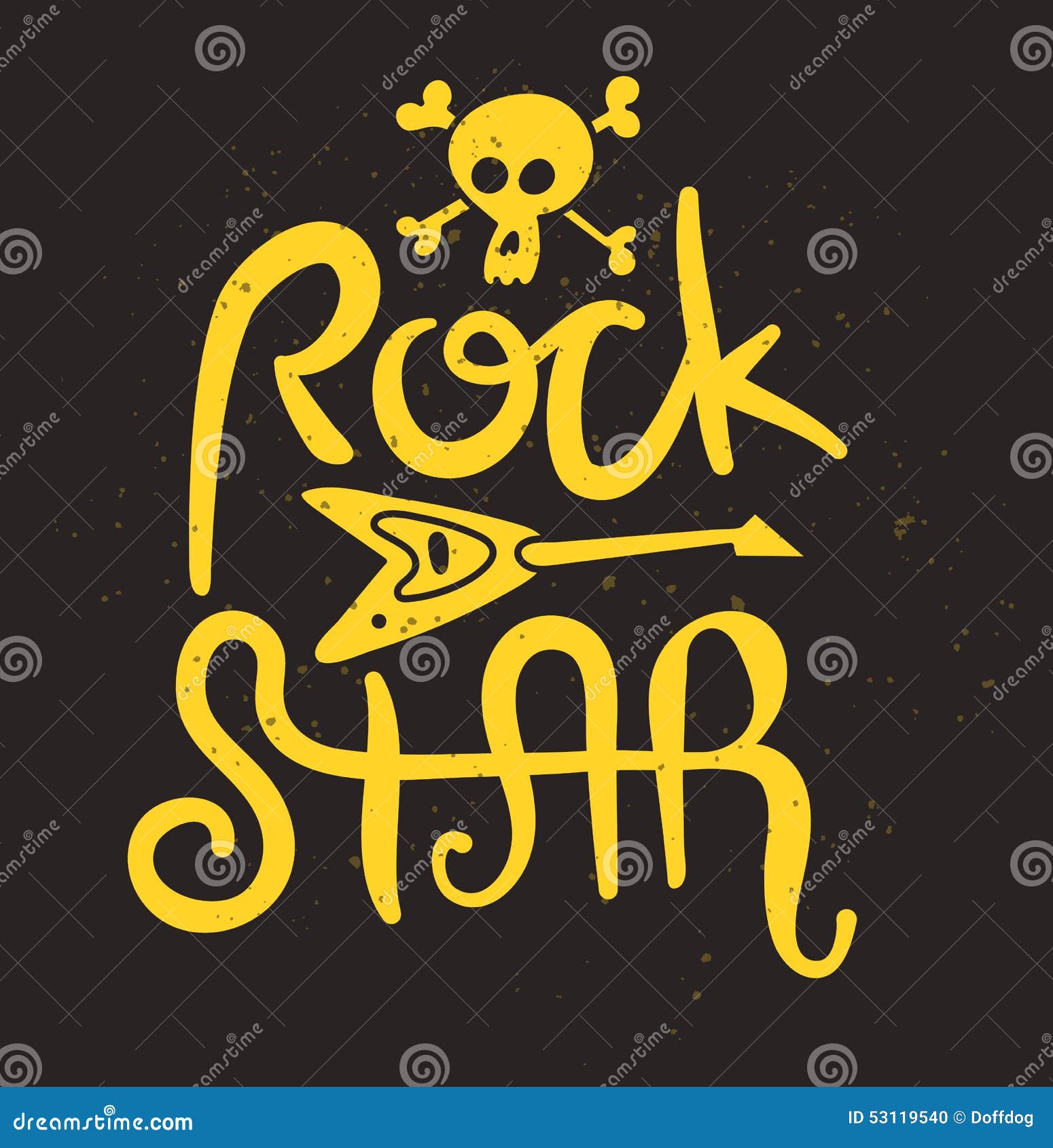 Rock Star Poster stock vector. Illustration of sound - 53119540