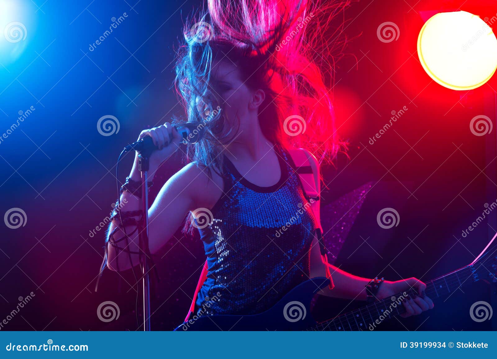 Rock star singing on stage stock photo. Image of screaming - 39199934