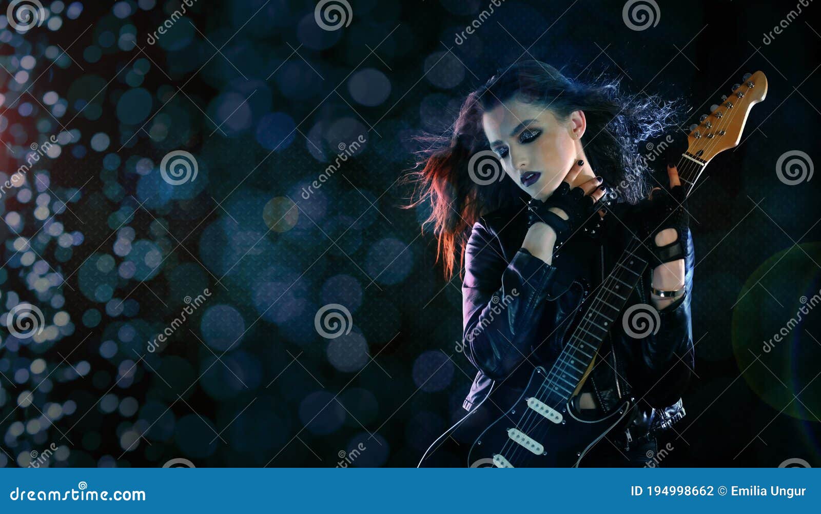 Rock star on the stage stock photo. Image of metal, attractive - 194998662
