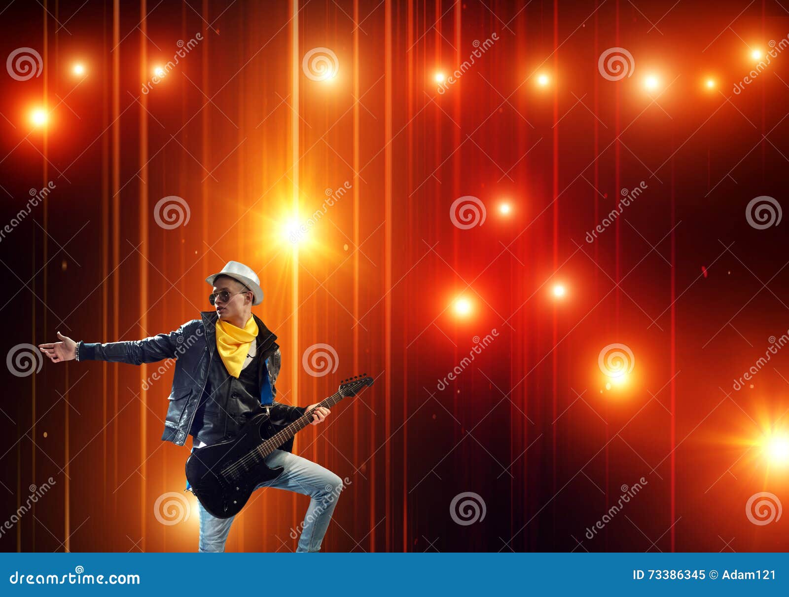 Rock star on stage stock image. Image of musician, metal - 73386345