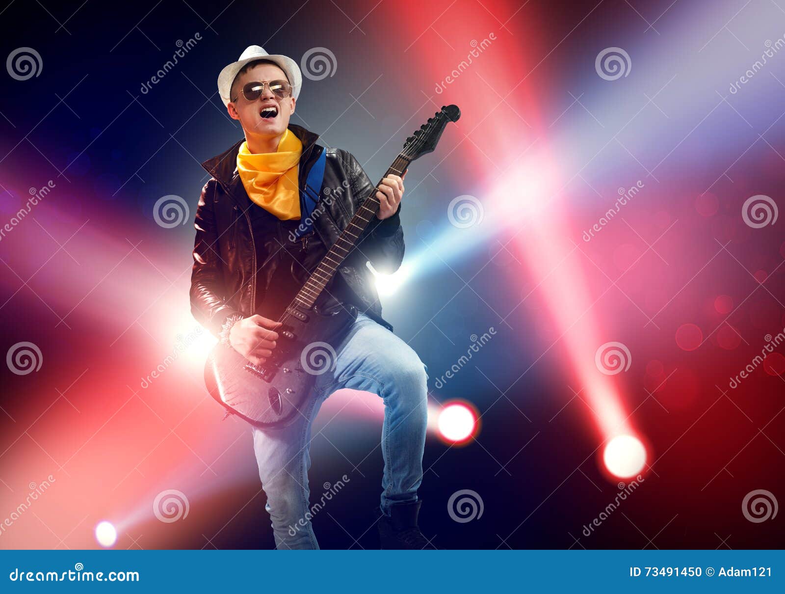 Rock star on stage stock photo. Image of singer, melody - 73491450