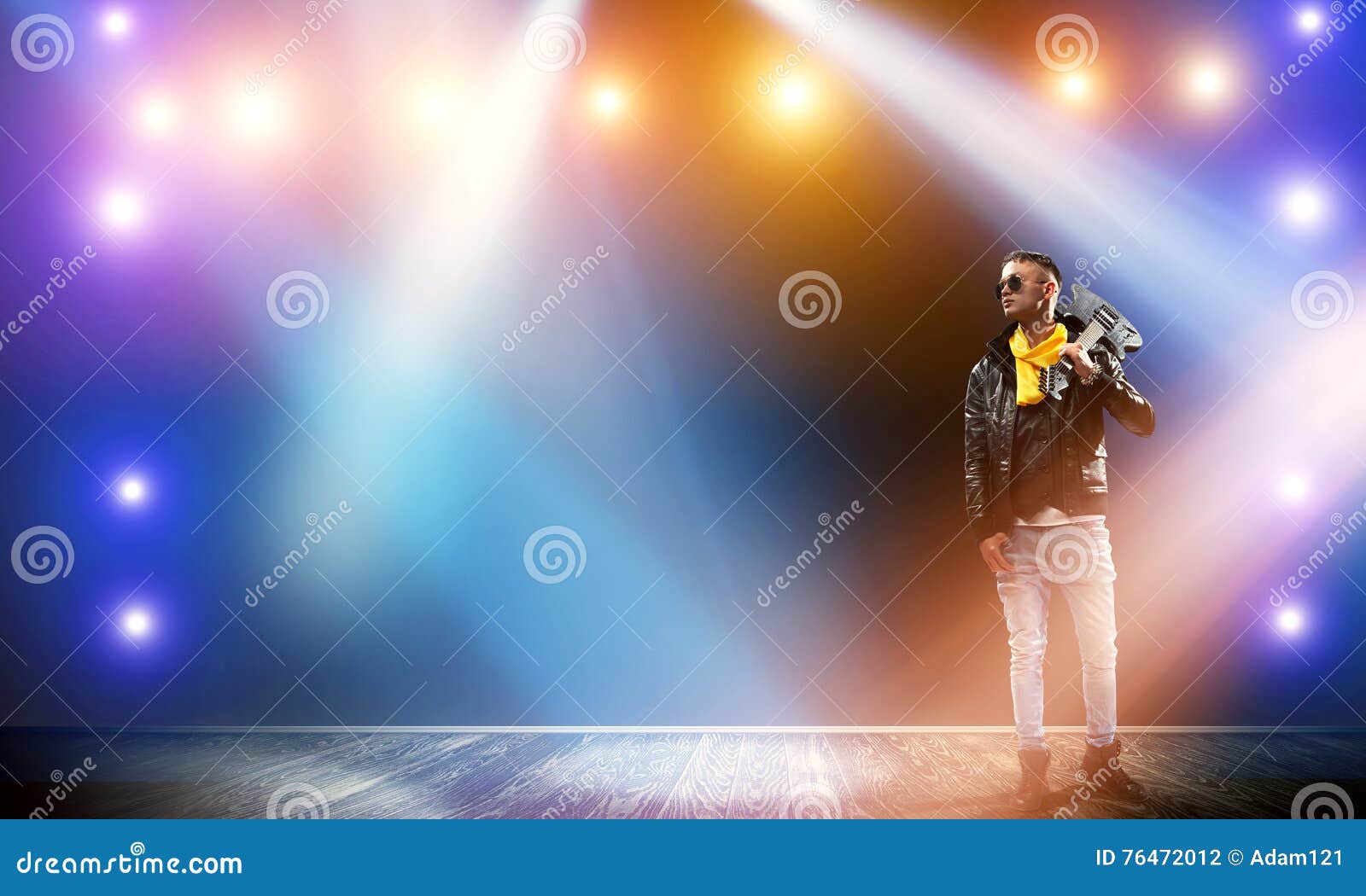 Rock star on stage stock photo. Image of fame, entertainment - 76472012