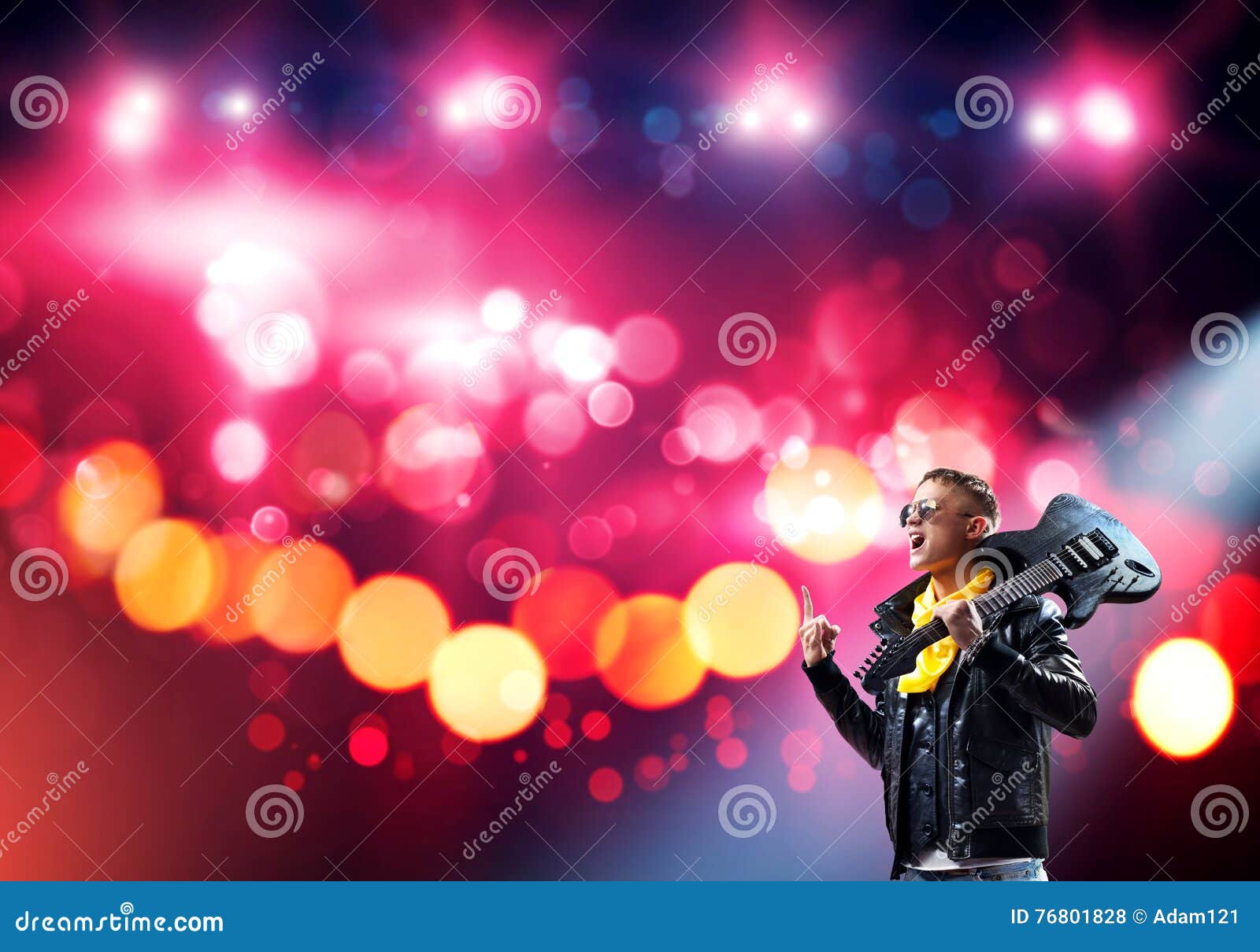 Rock star on stage stock photo. Image of roll, glory - 76801828